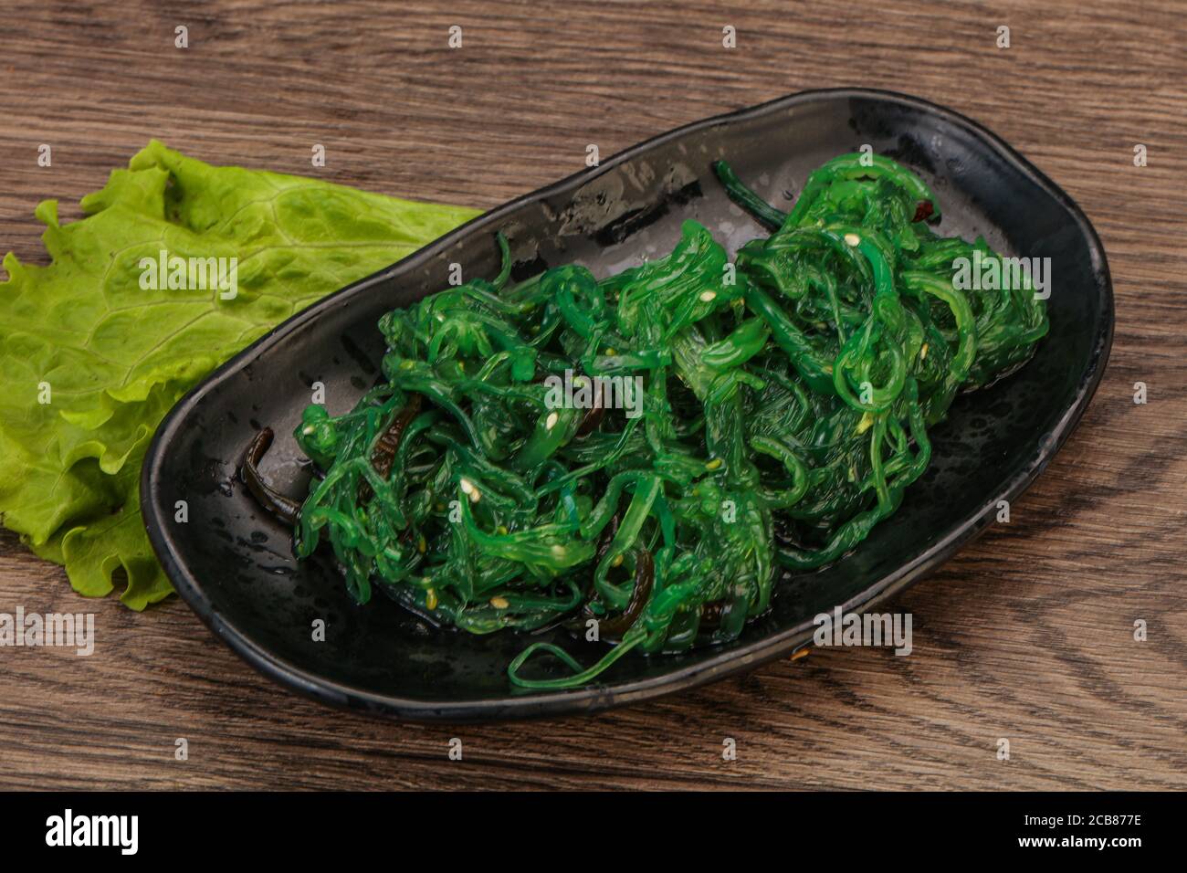 Green Chuka Seaweed Salad Isolated on White Background Top View. Wakame ...