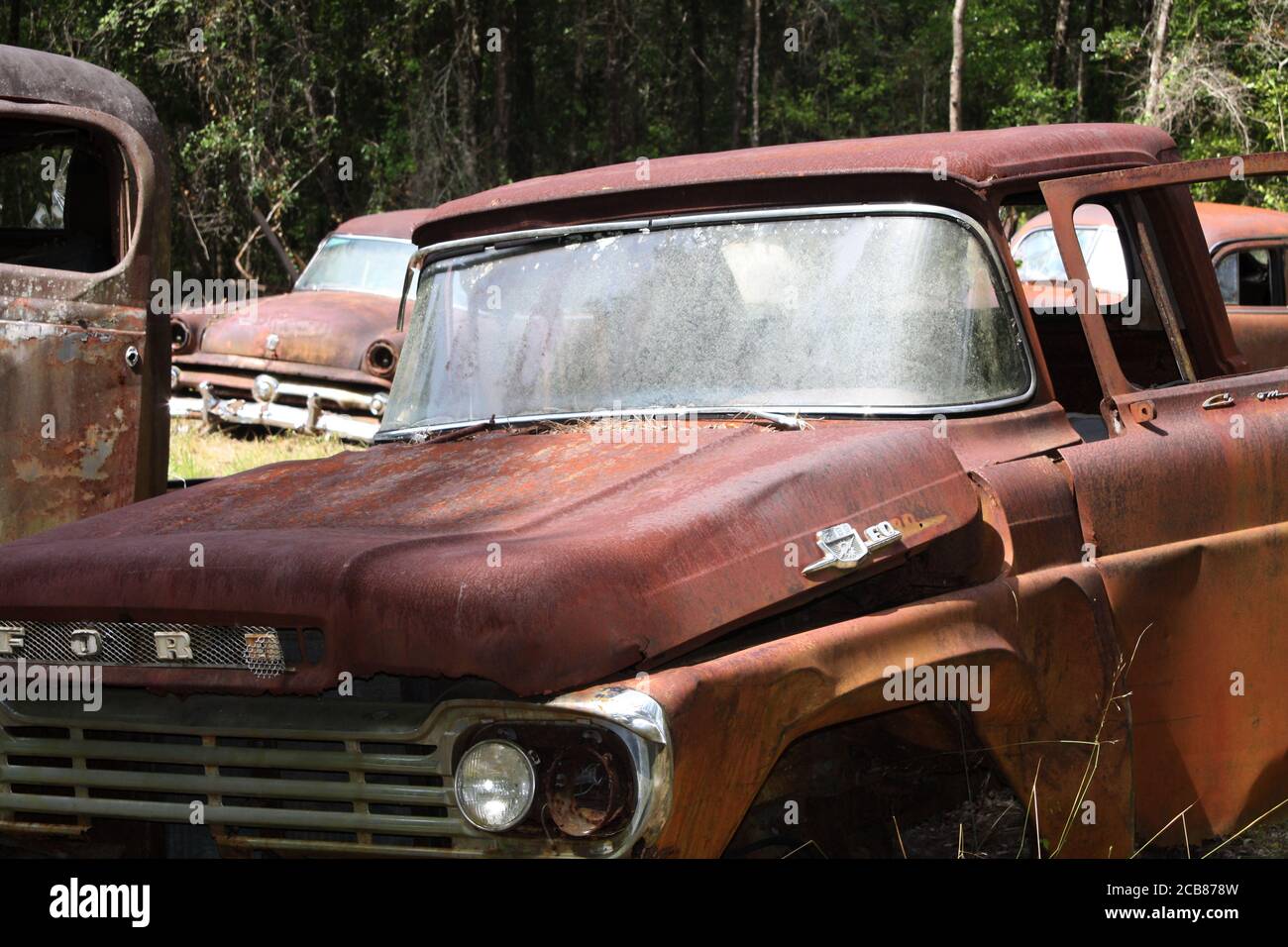 Old, rusted automobiles, SE USA, by Dembinsky Photo Assoc Stock Photo ...