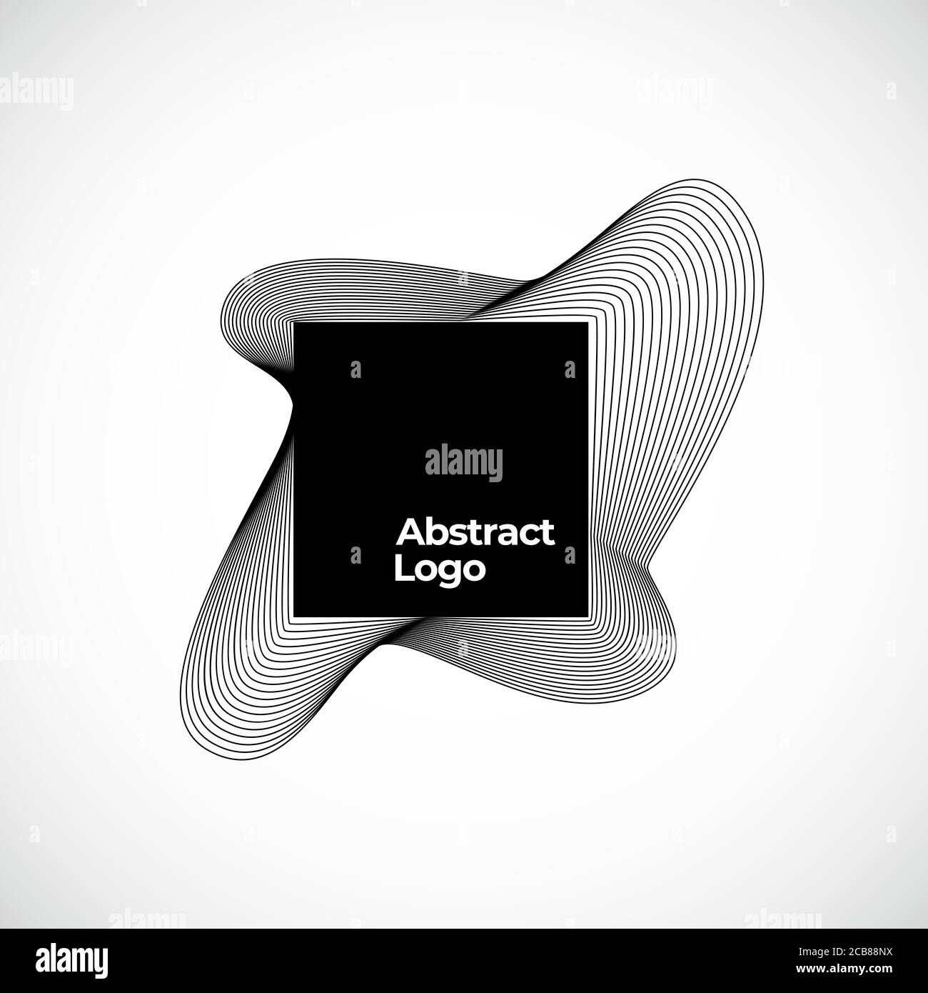 Abstract Vector Blend Sign, Symbol or Logo Template. Square Frame with ...