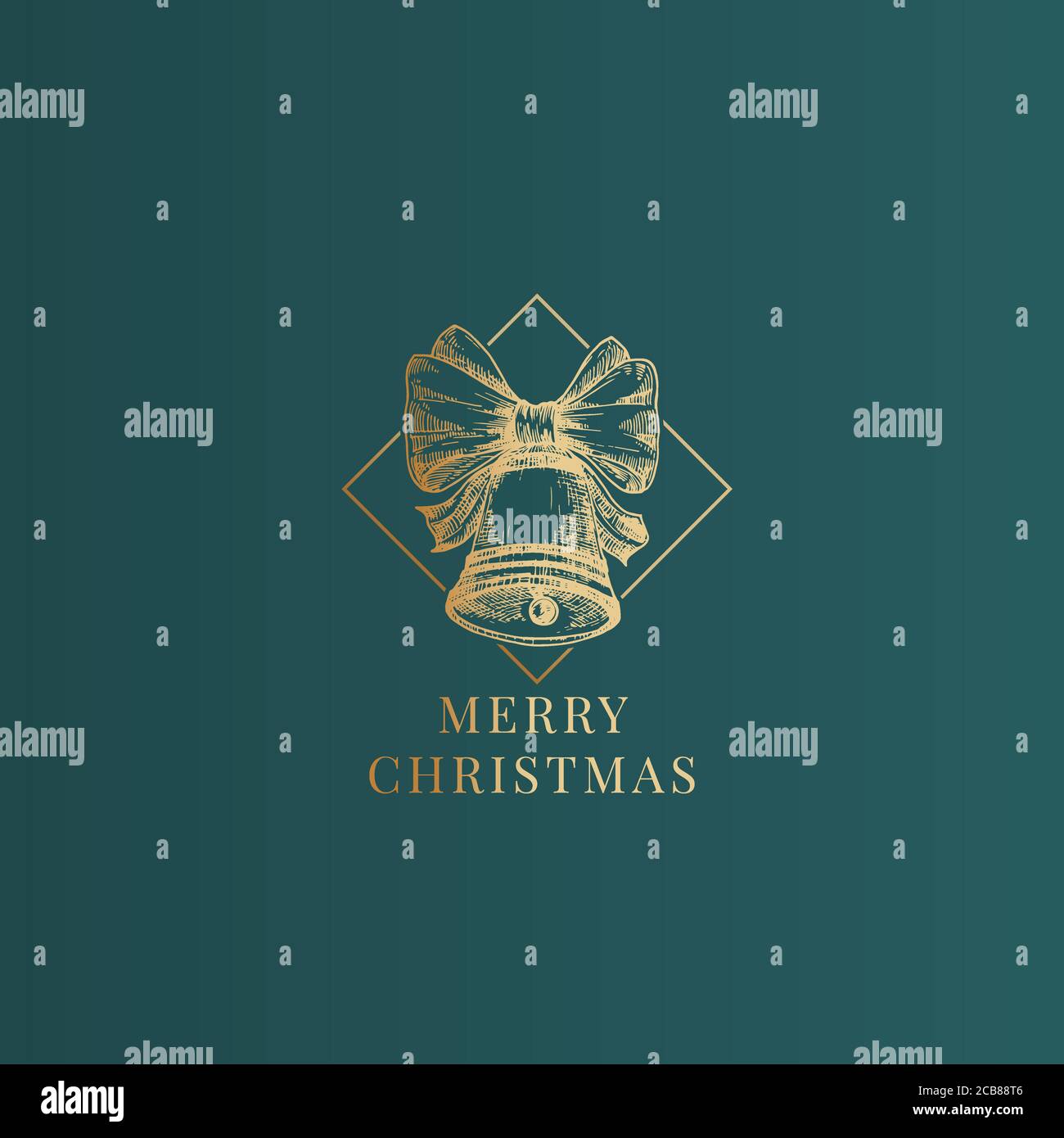Christmas Abstract Vector Classy Label, Sign or Card Template. Hand ...