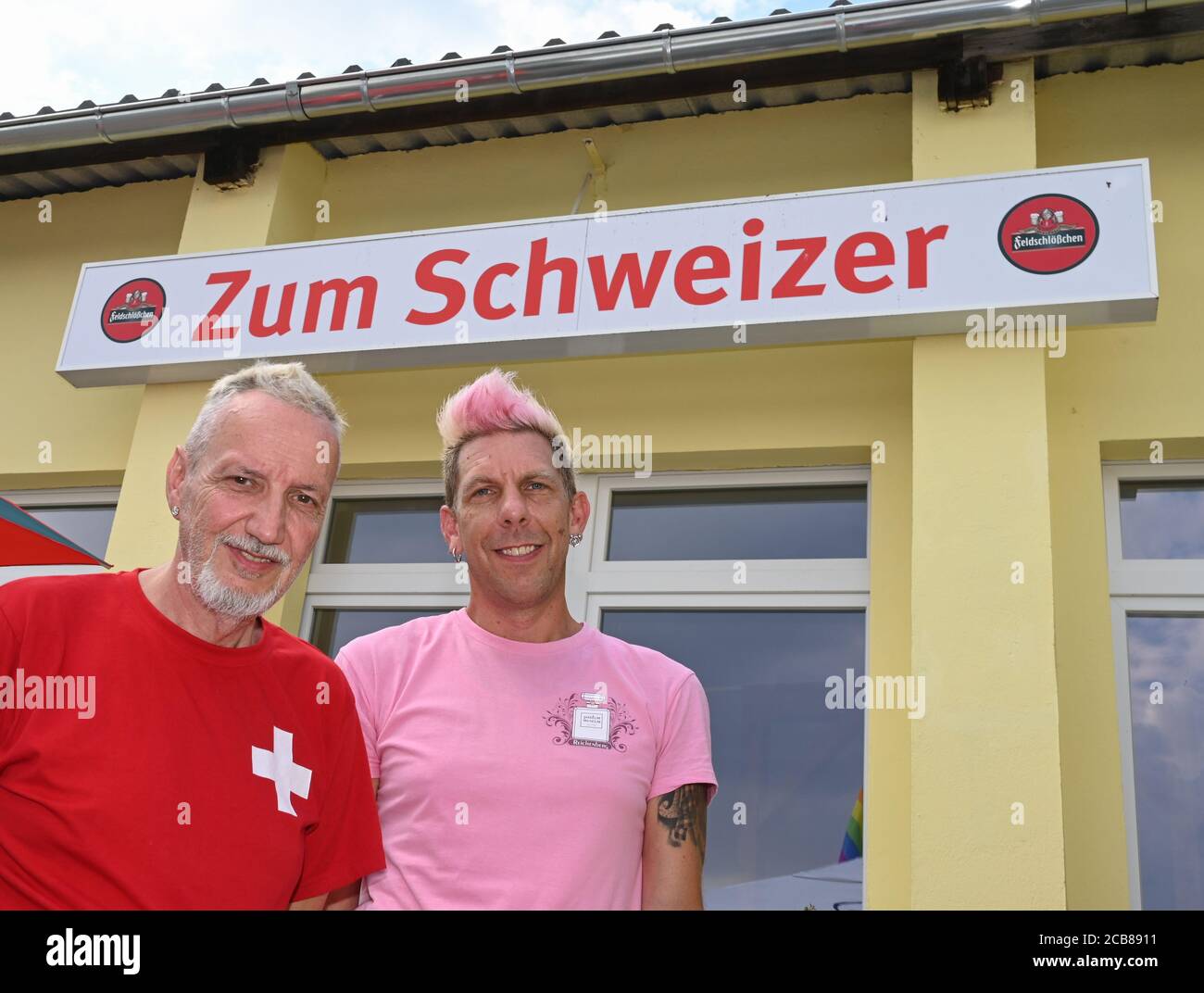 Reichenberg, Germany. 10th Aug, 2020. The two Swiss Francis Kessler (l ...
