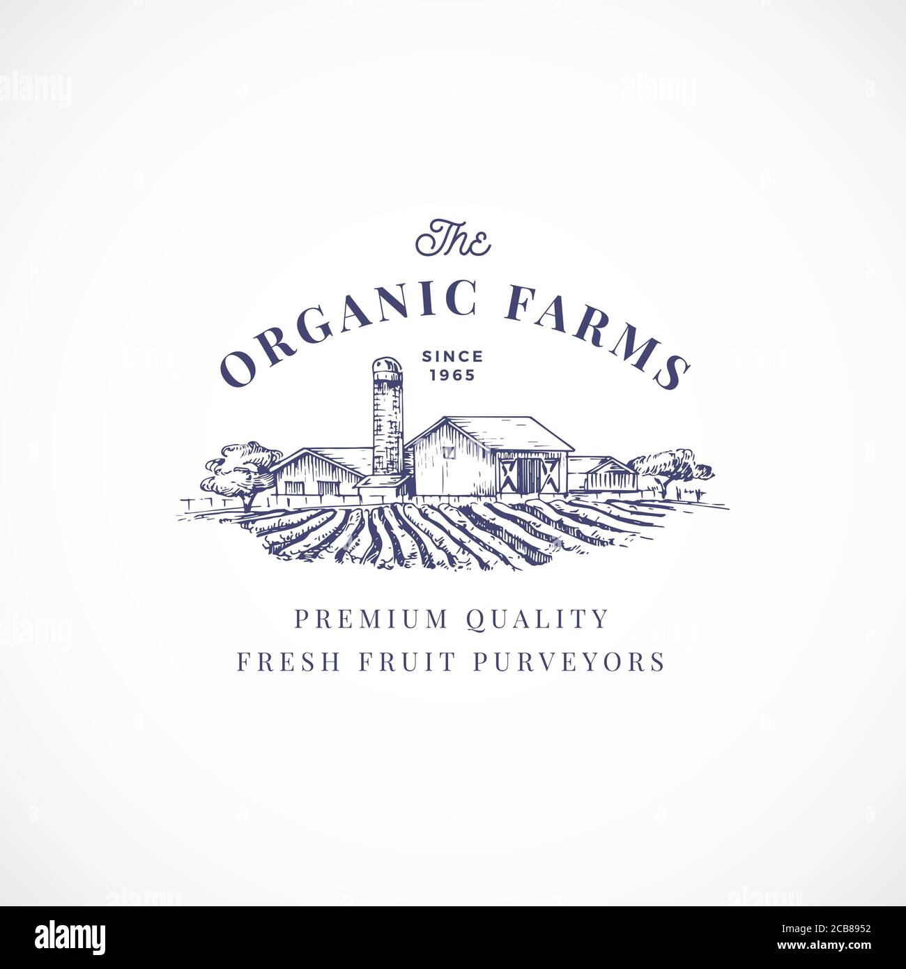 The Organic Farms Abstract Vector Sign, Symbol or Logo Template ...