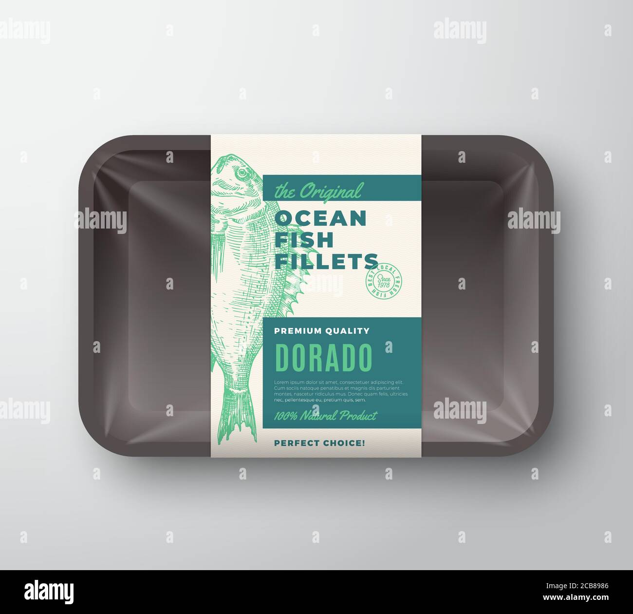 The Original Fish Fillets Abstract Vector Packaging Design Label on ...