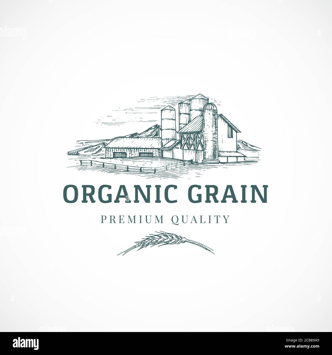 The Organic Grain Elevator Abstract Vector Sign, Symbol or Logo ...
