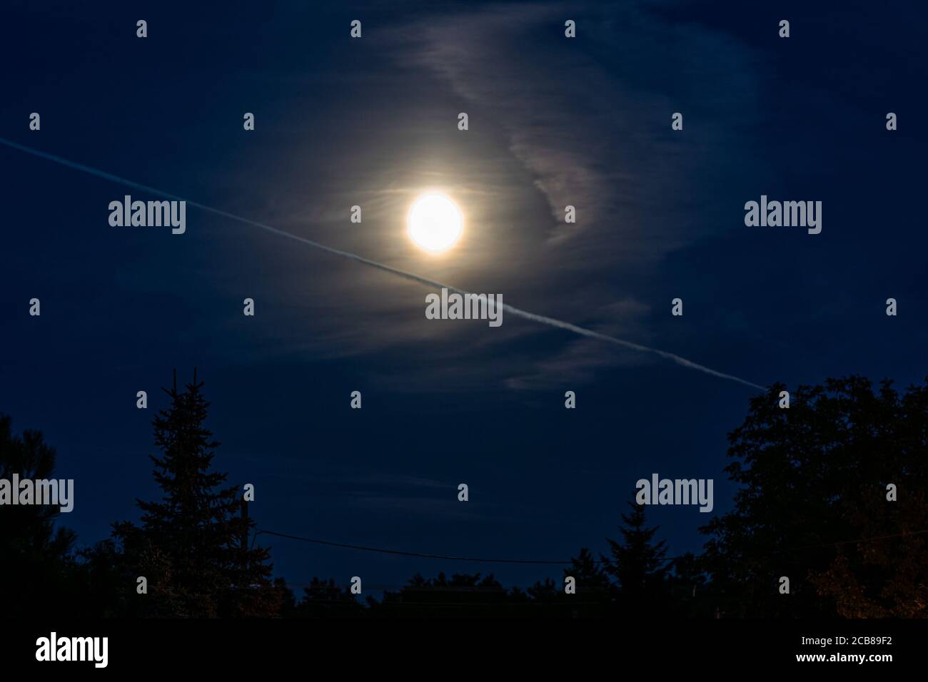 Full moon fir trees night hi-res stock photography and images - Alamy