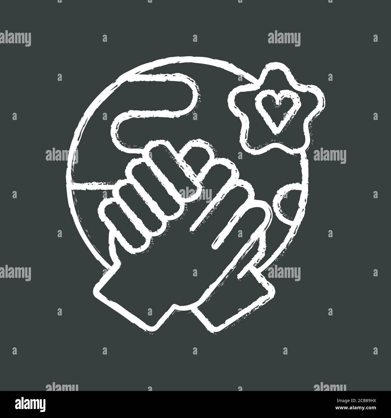 Tolerance chalk white icon on black background. Human rights, equality ...