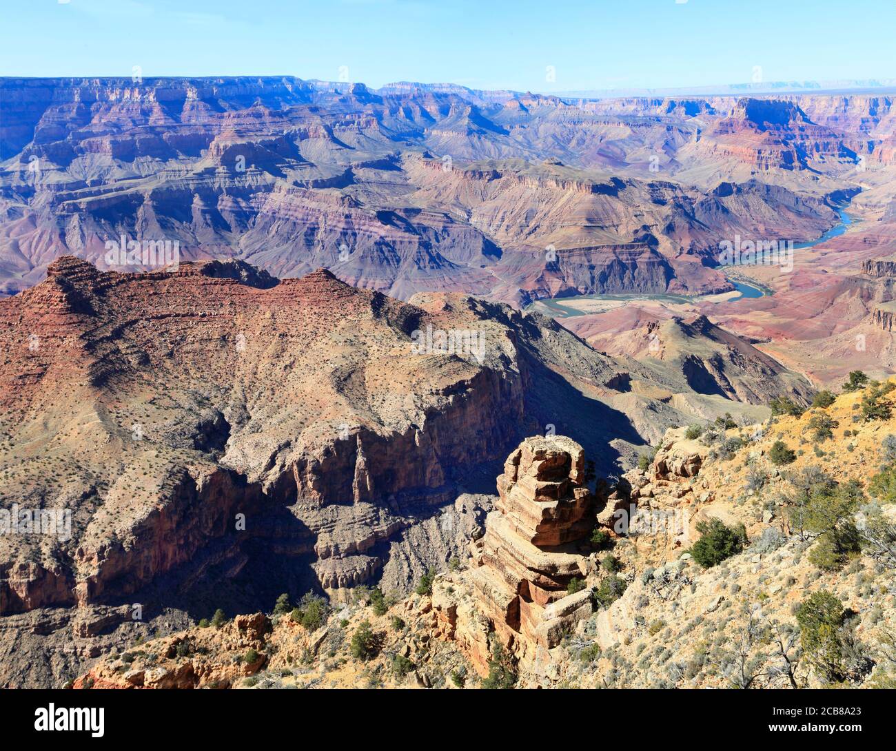 Beautiful Grand Canyon Image With a View of the Colorado River Stock ...