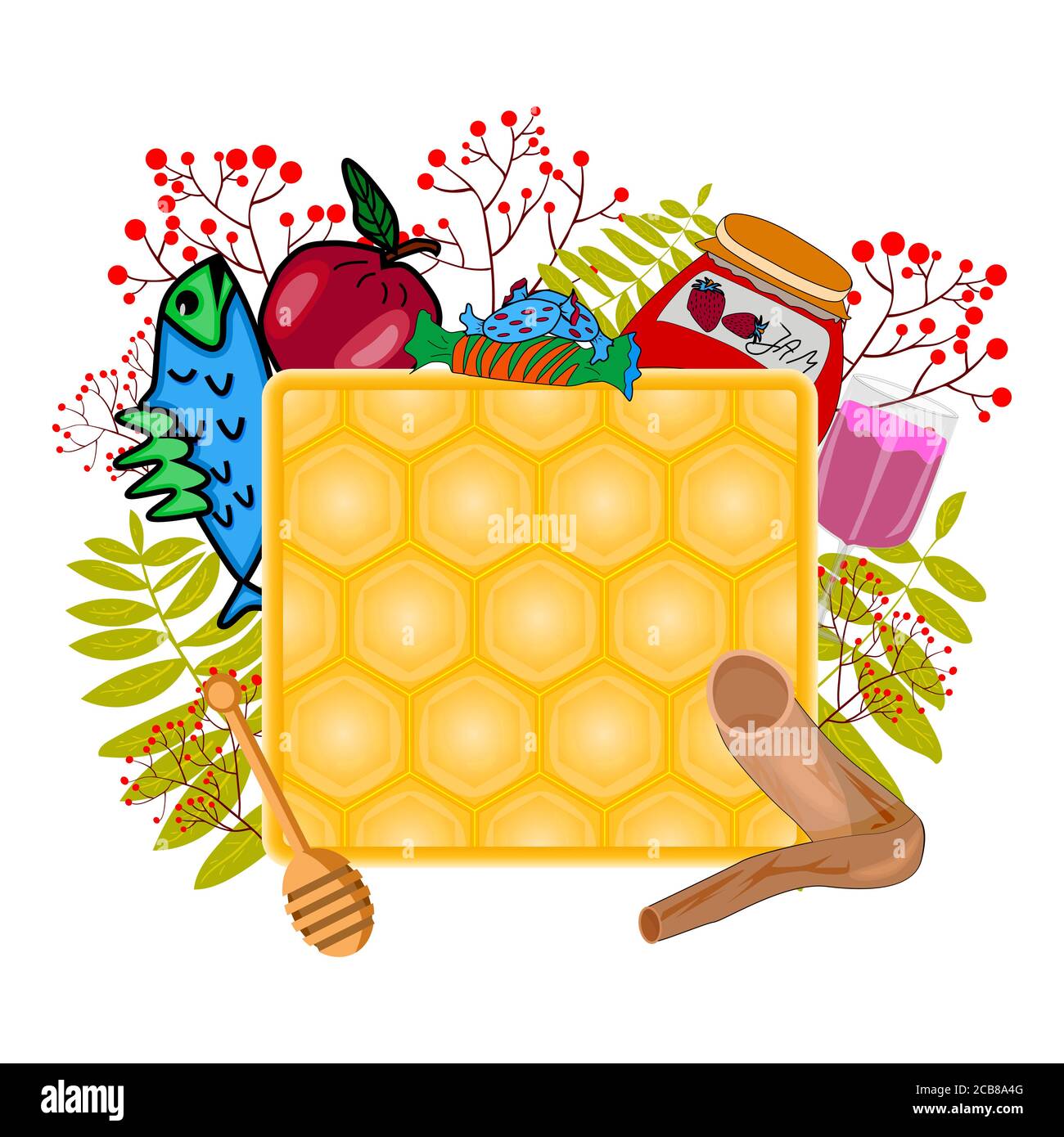 Jewish new year greeting Stock Vector Images - Alamy