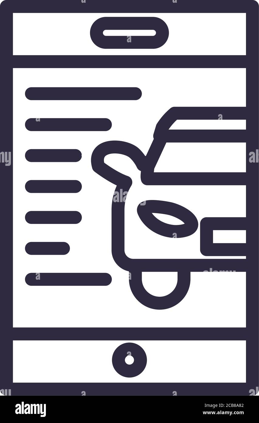 car in smartphone line style icon design, Repair service and vehicle ...
