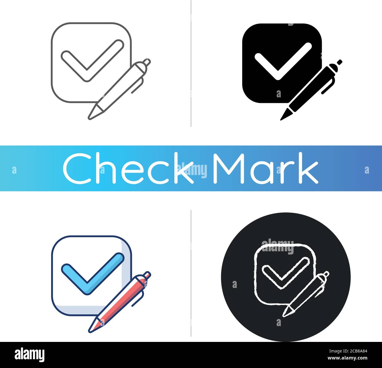 Survey check icon. Tick in checkbox. Choose option in questionnaire ...