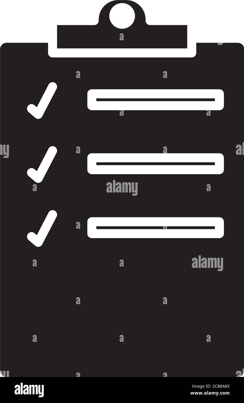 checklist clipboard silhouette style icon vector illustration design ...