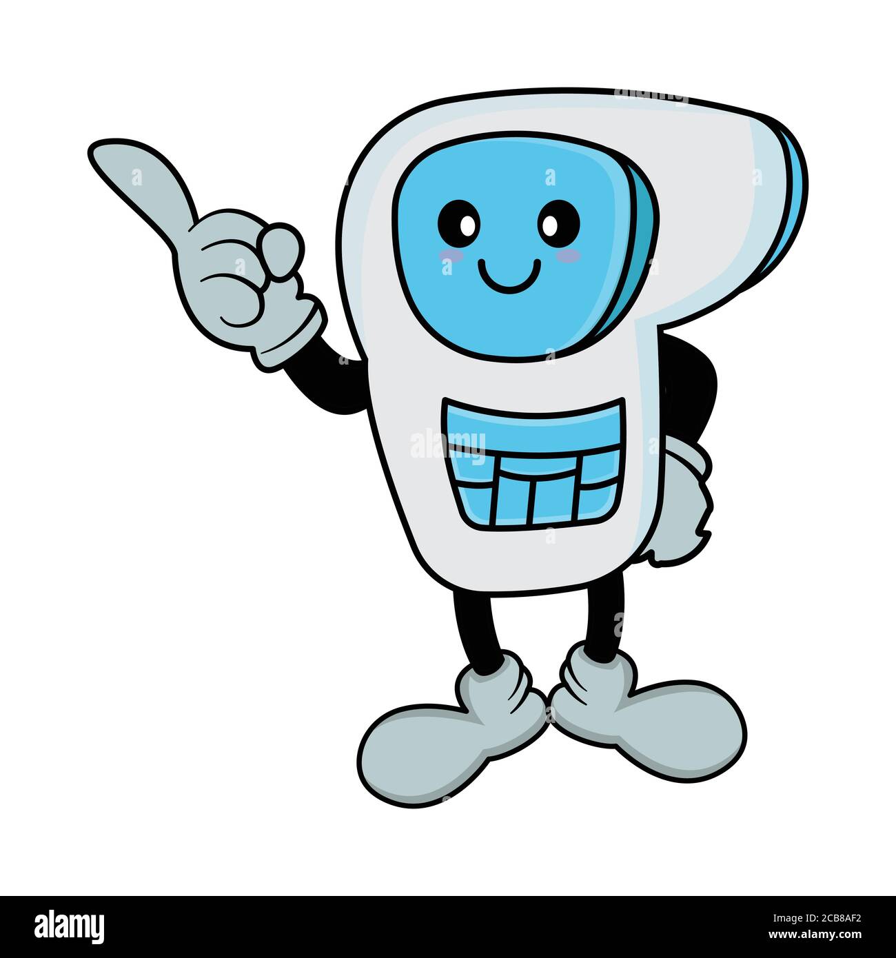 Infrared thermometer cartoon illustration. Design template vector Stock ...