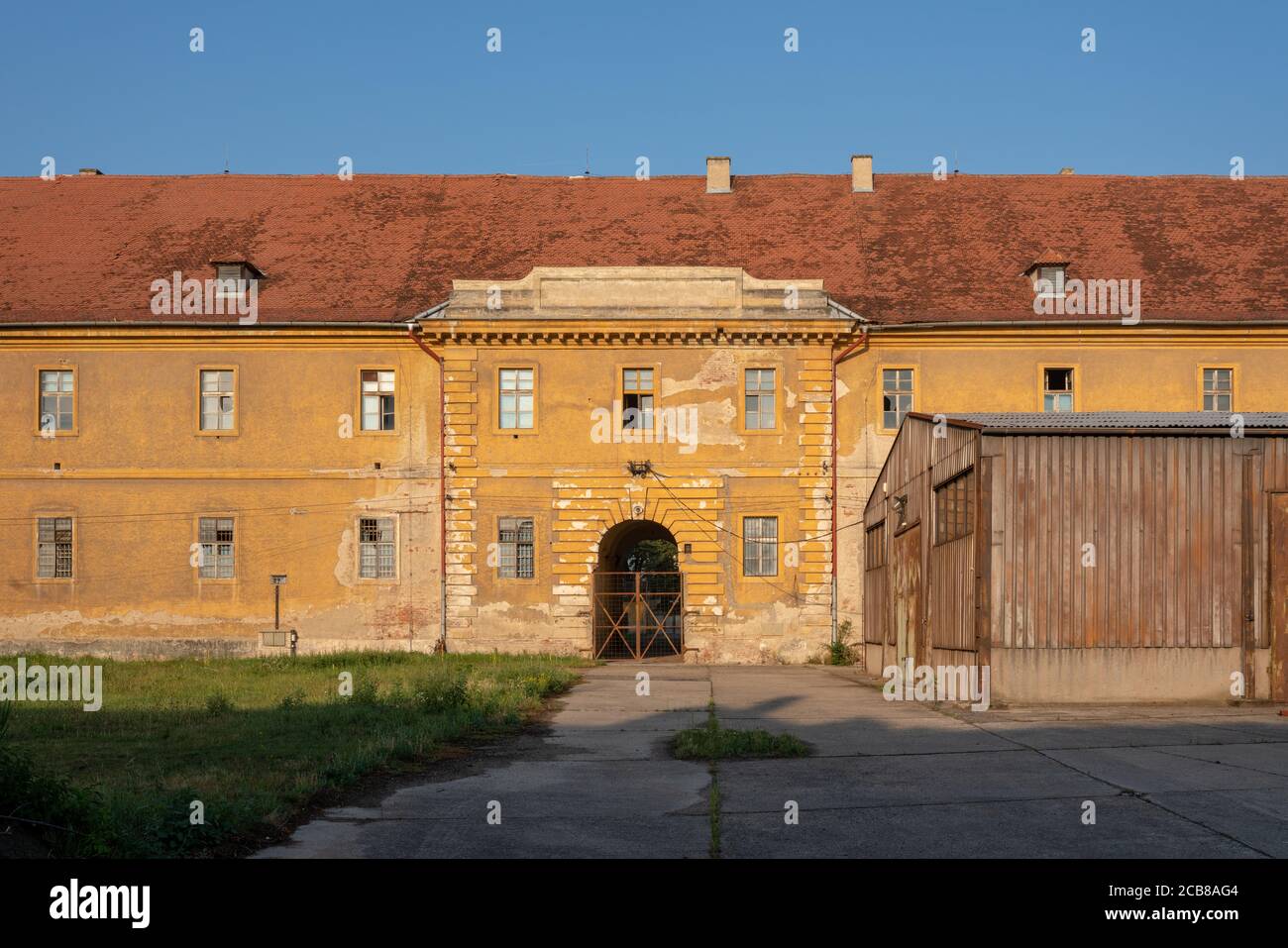 Courtyard facade of "Vrchlabi Barracks" in the fortress of Terezin ...