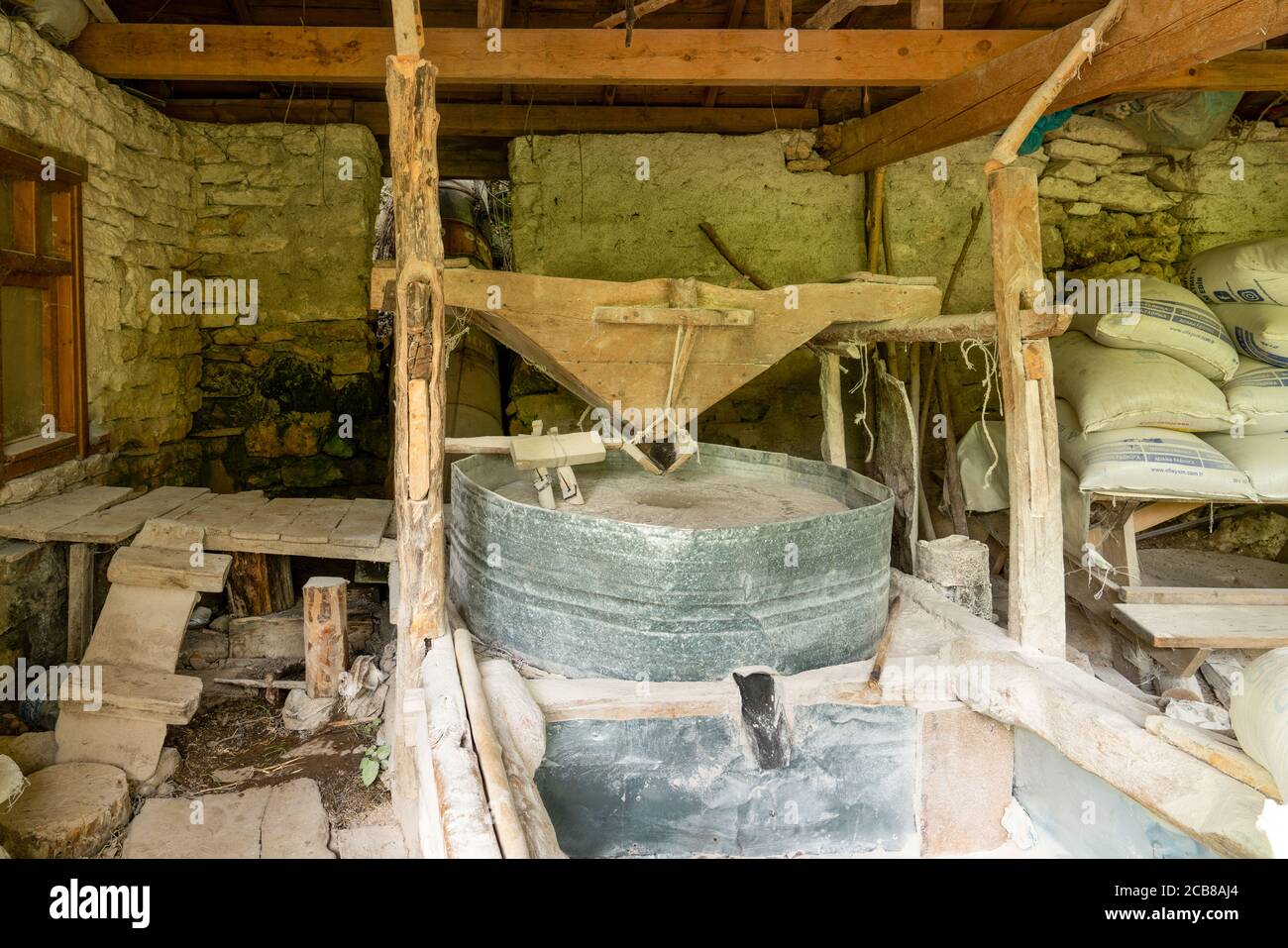 Retro wooden watermill hi-res stock photography and images - Alamy