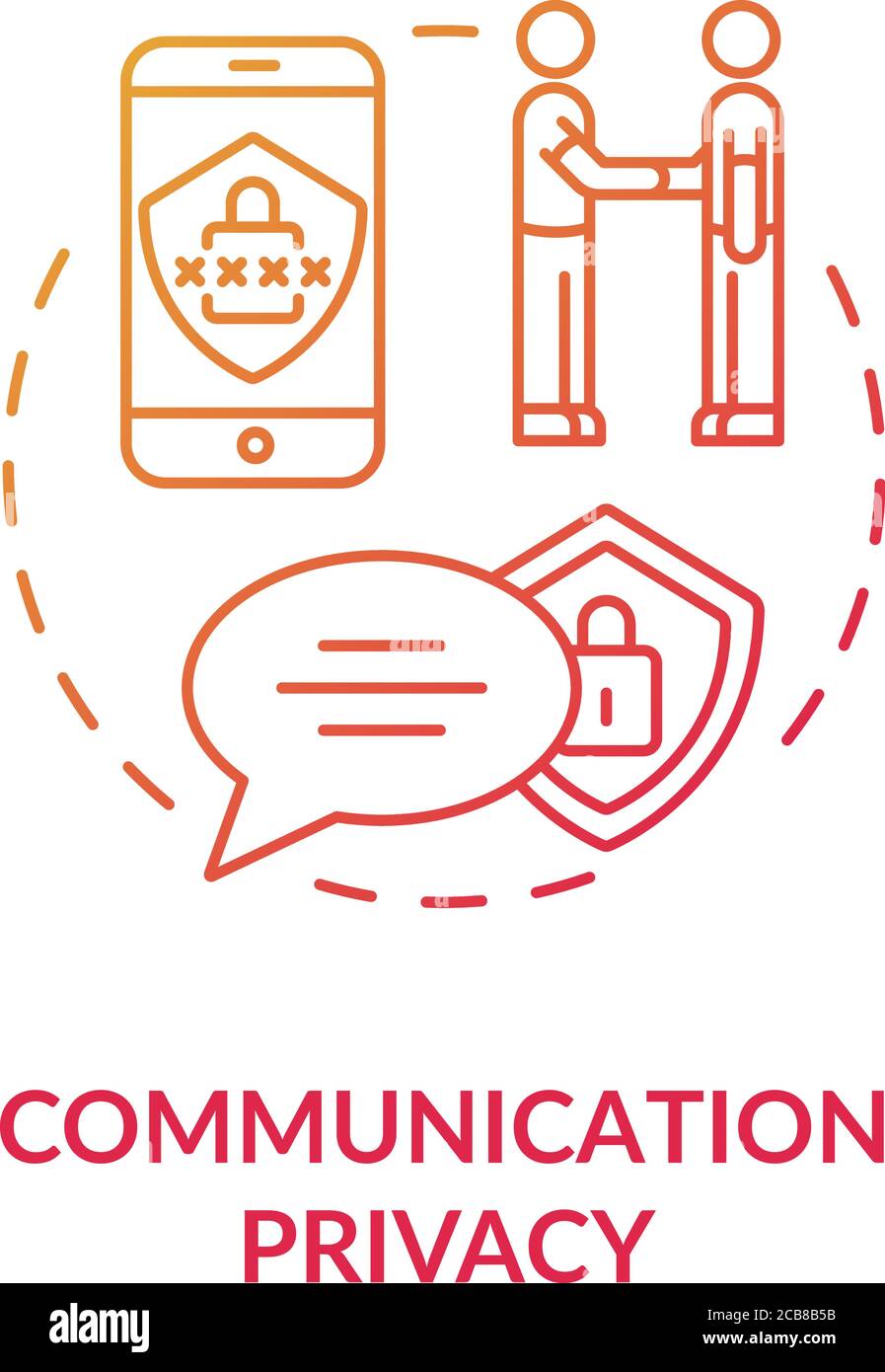 Communication privacy concept icon. Personal messages protection idea ...