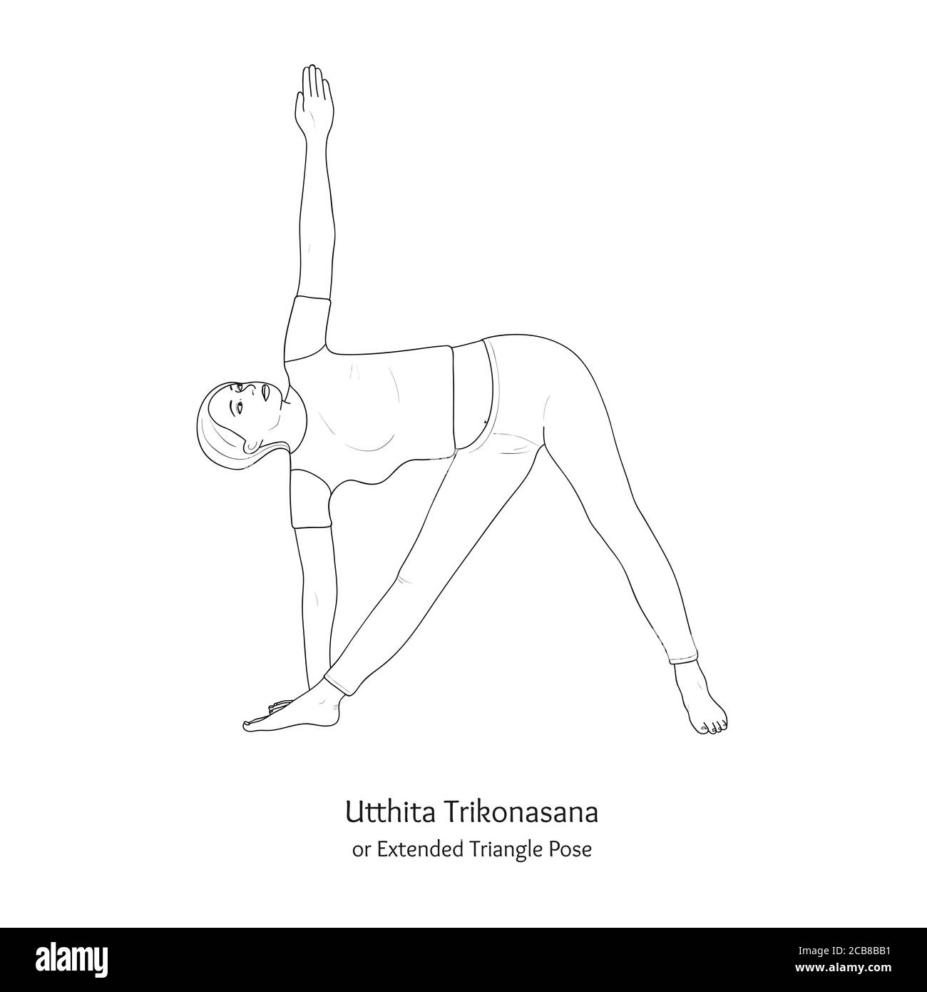Utthita Trikonasana or Extended Triangle Pose. Vector Stock Vector ...