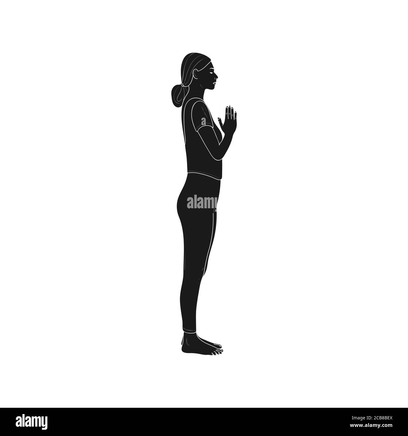 Pranamasana or Prayer Pose. Vector Stock Vector Image & Art - Alamy