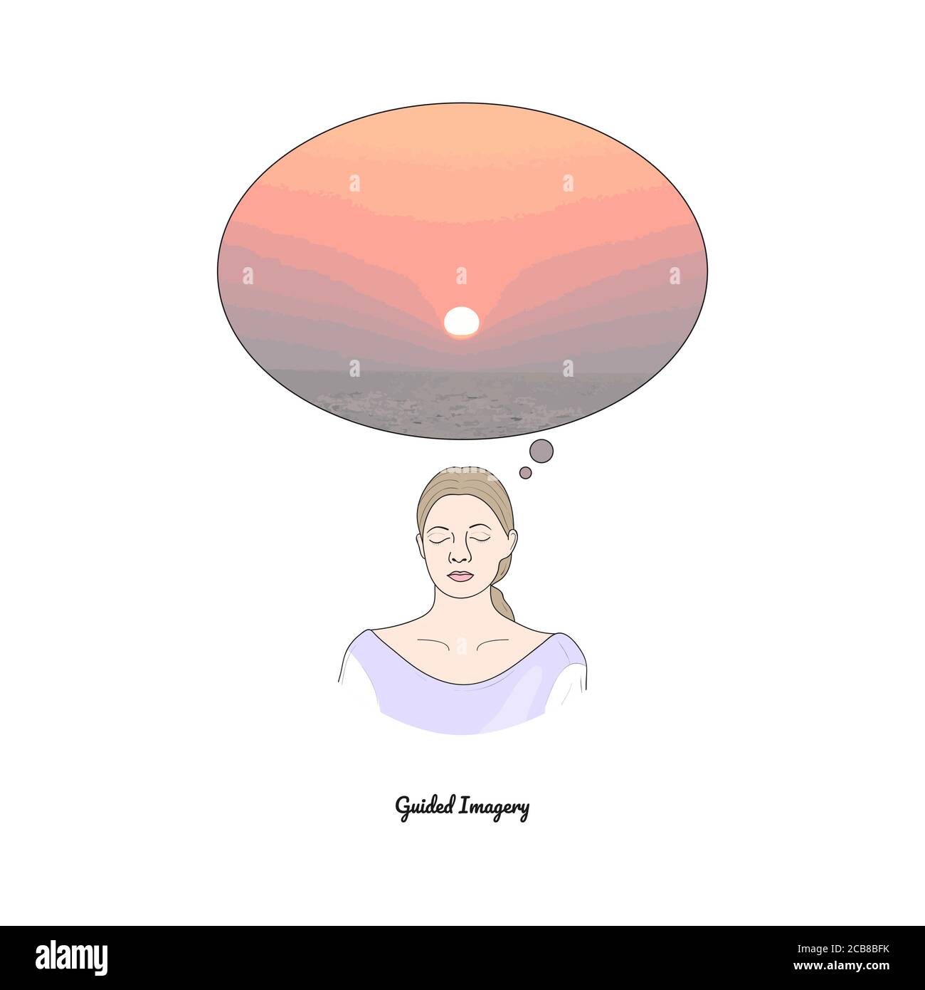 Guided Imagery. Deep Relaxation Techniques. Vector Stock Vector Image ... Guided Imagery. Deep Relaxation Techniques. Vector Stock Vector Image ...