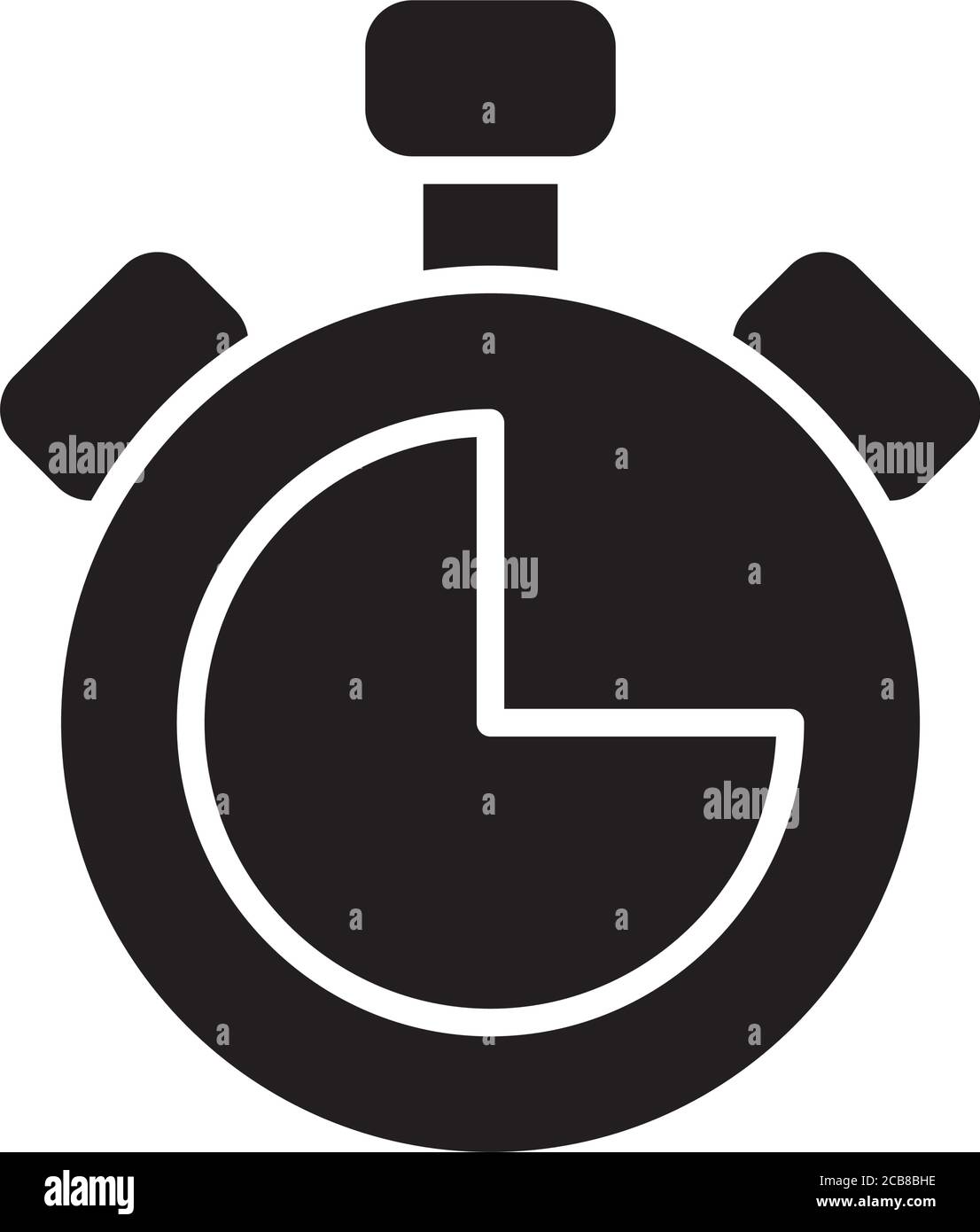 timer chronometer silhouette style icon vector illustration design ...