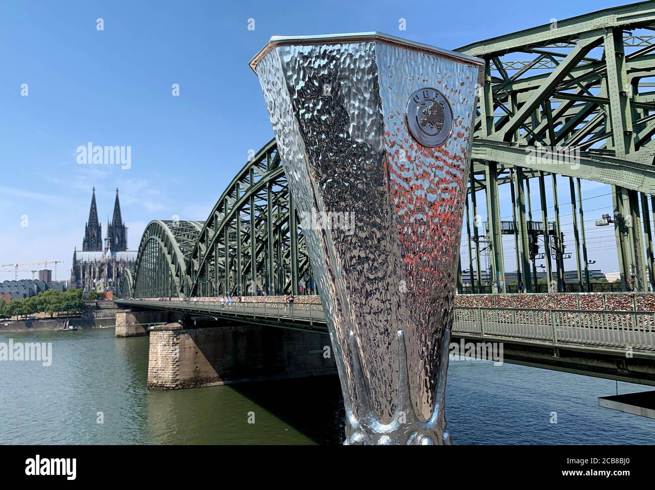 A general view of the UEFA Europa League trophy in Cologne Stock Photo ...