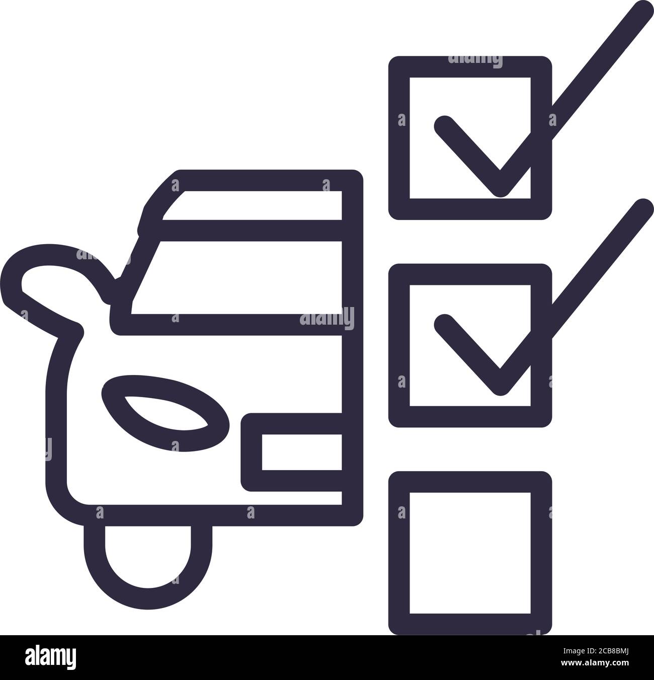 car with check marks line style icon design, Repair service and vehicle ...