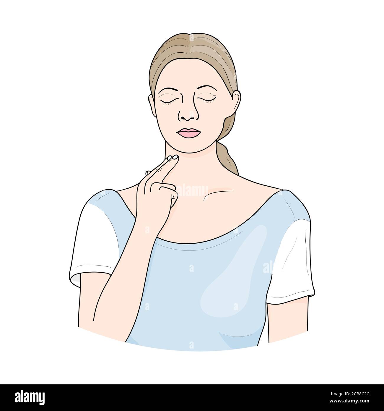 Checking pulse neck Stock Vector Images - Alamy