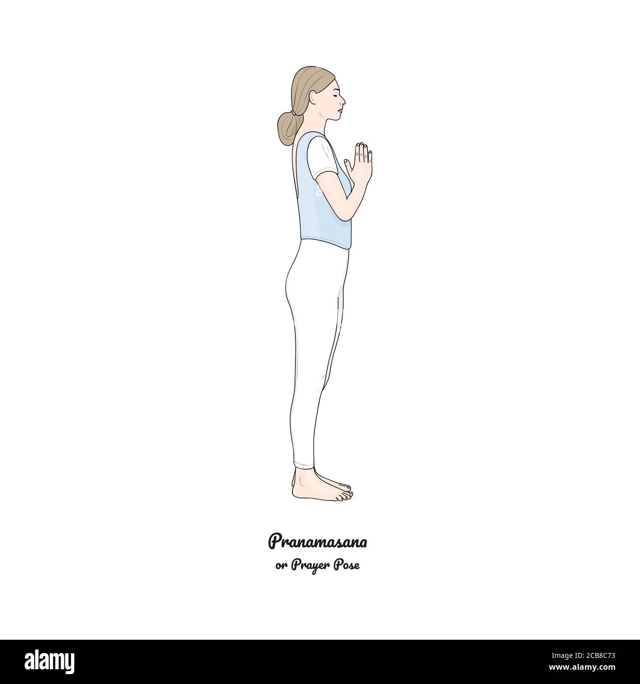Pranamasana or Prayer Pose. Vector Stock Vector Image & Art - Alamy