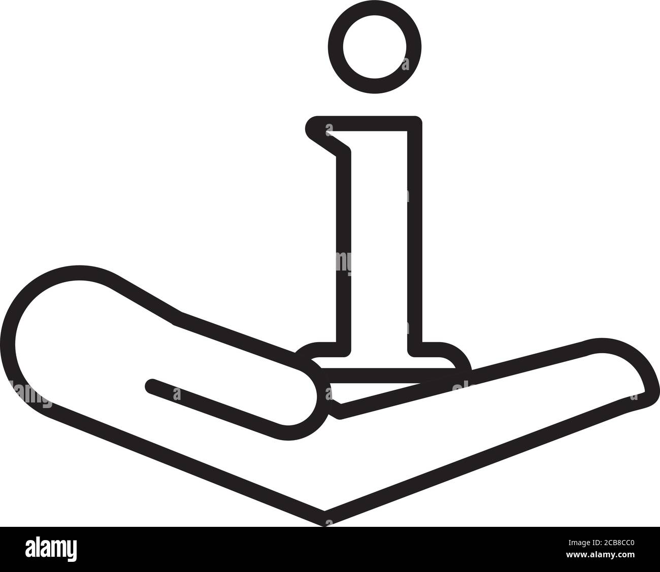 hand with internet letter symbol line style icon vector illustration ...