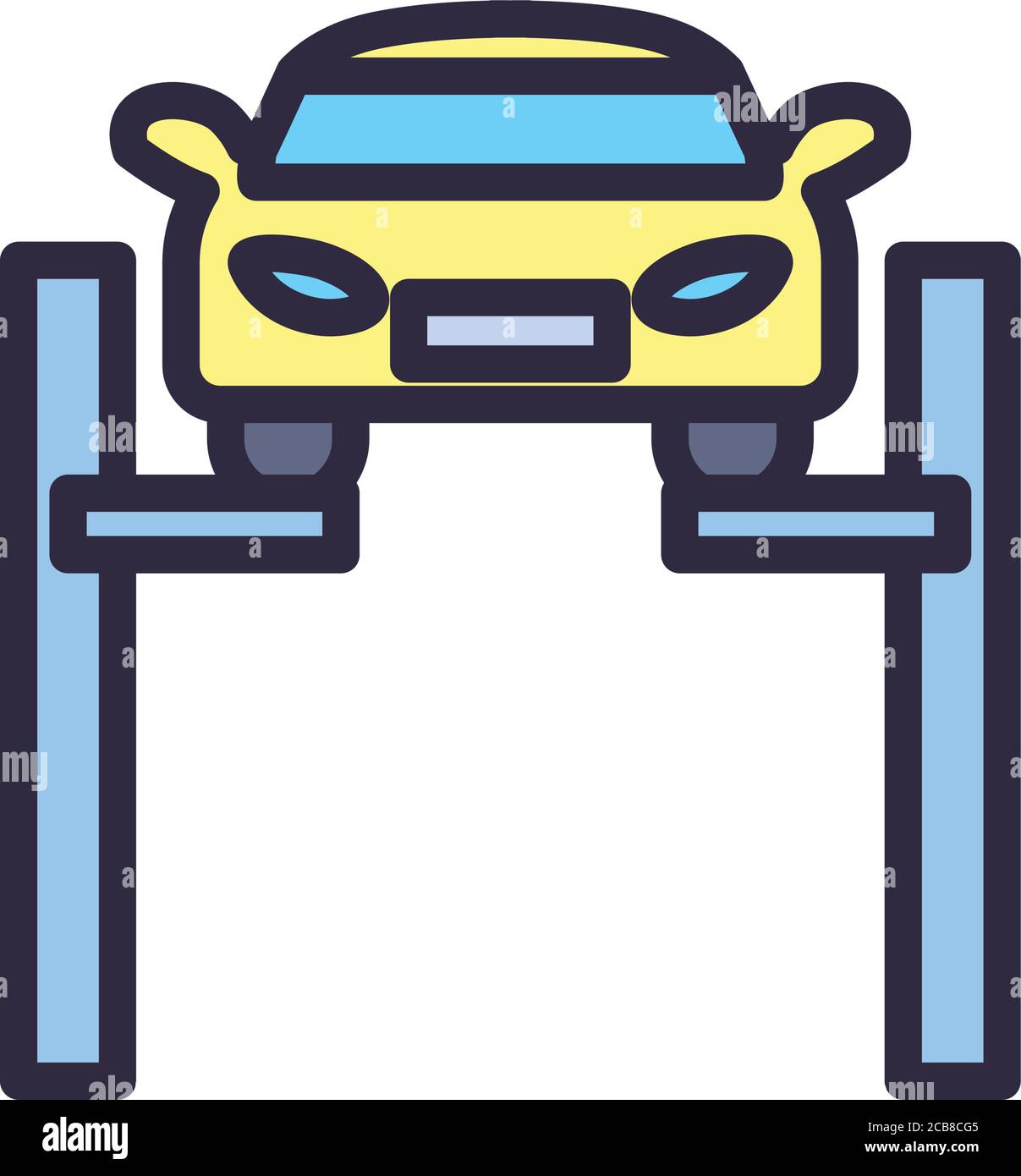 car lifting line and fill style icon design, Repair service and vehicle ...