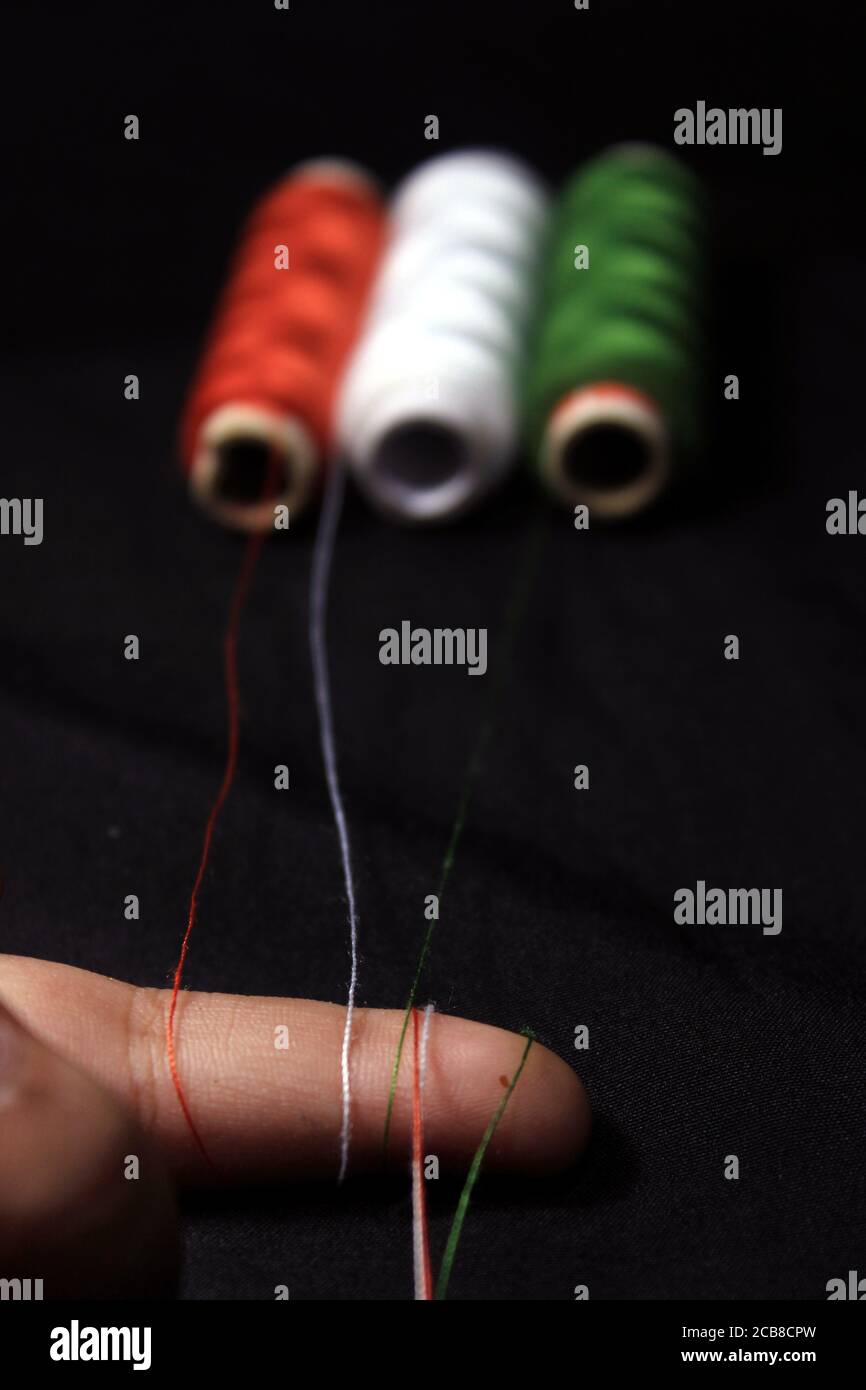 15 August India Independence Day concept, Indian flag made by tricolor ...
