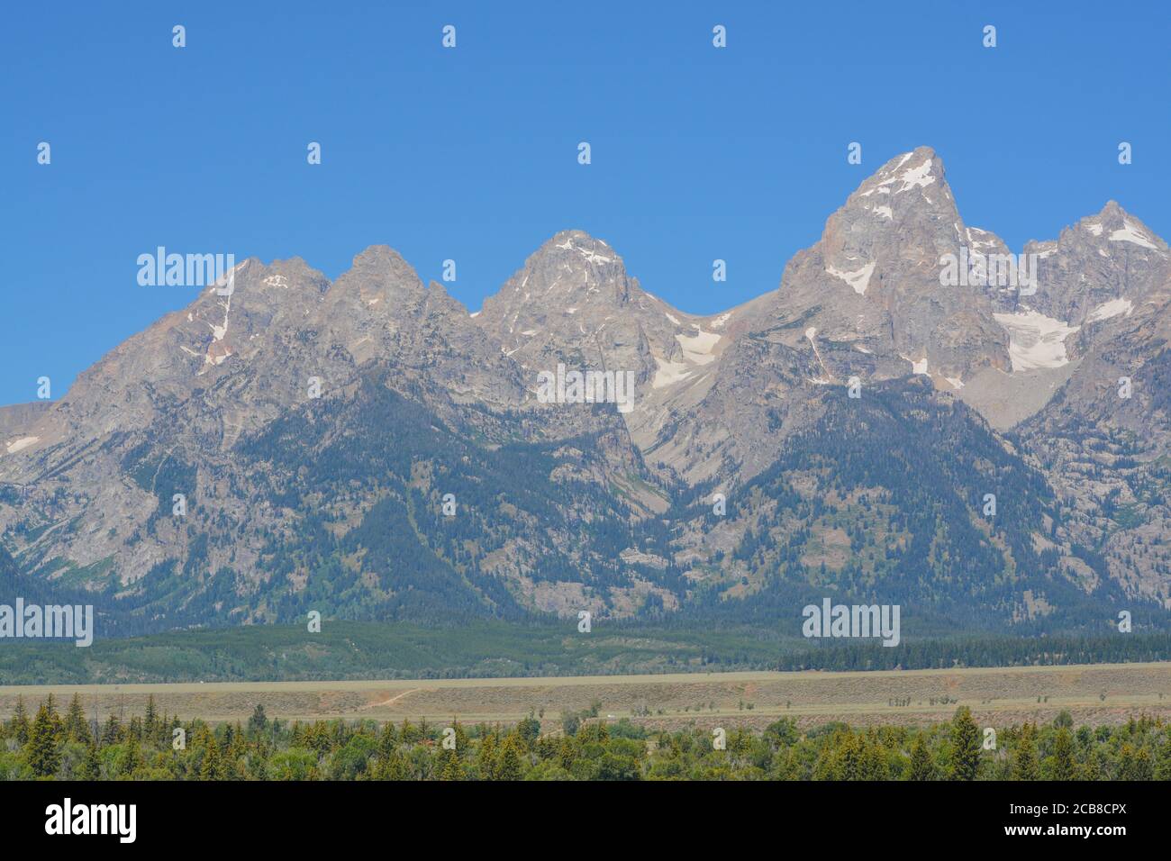 Beautiful Peaks of the Teton mountains in the Grand Teton National Park ...