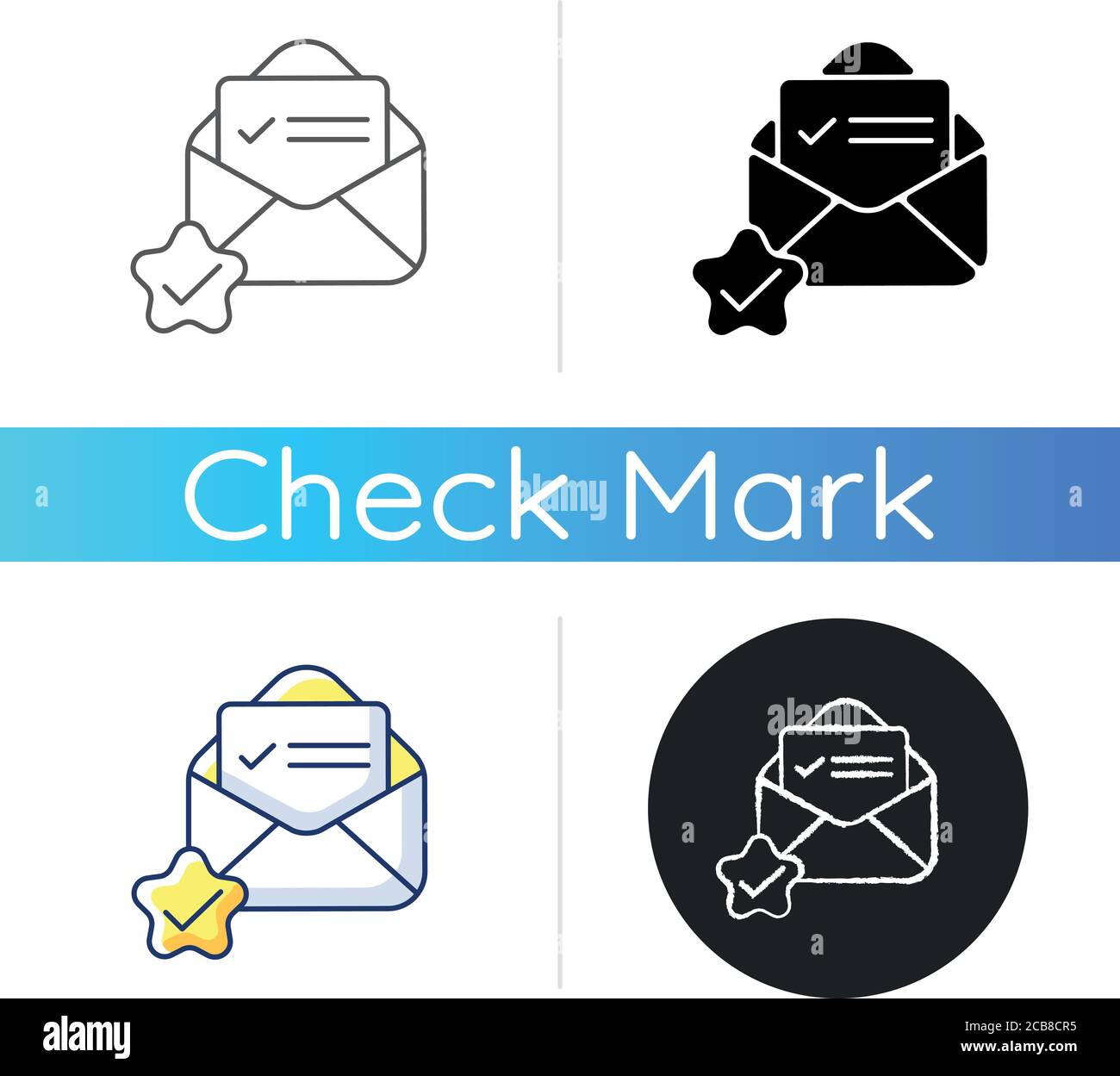 Mail received icon. Envelope with letter. Email message. Newsletter ...