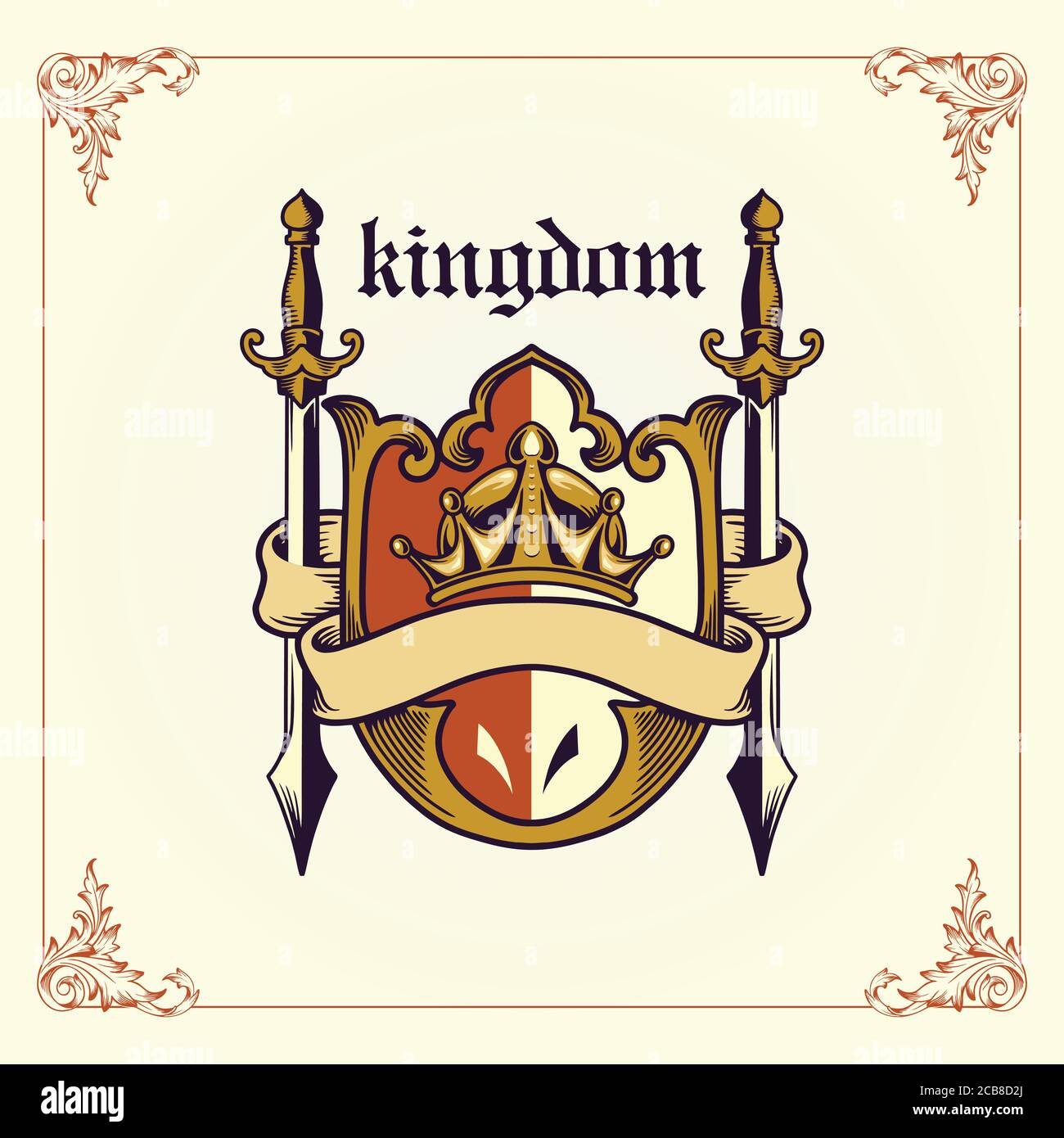 Kingdom Badge Arm With Ribbon for your logo Stock Vector Image & Art ...