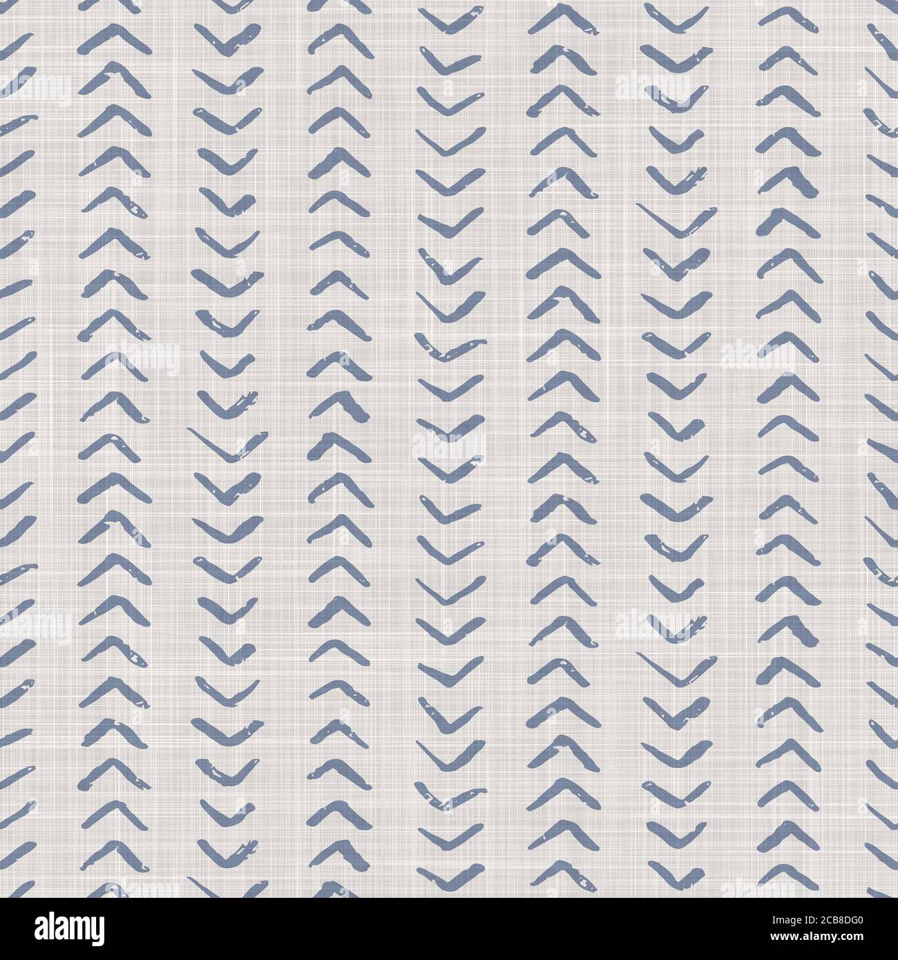 Seamless french farmhouse woven linen chevron texture. Ecru flax blue ...
