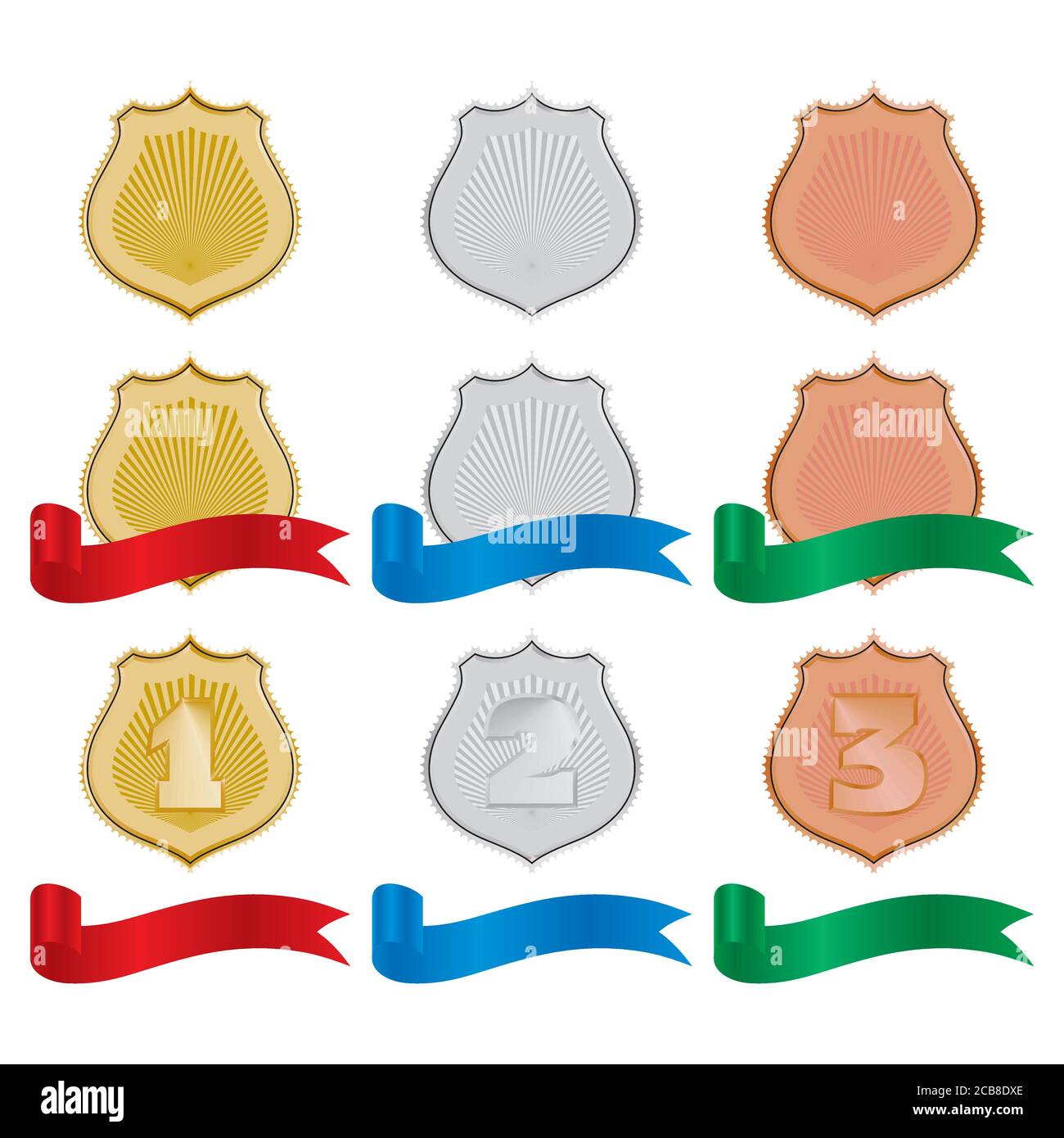 Award gold, silver, bronze. The shield winner and the tape Stock Vector ...