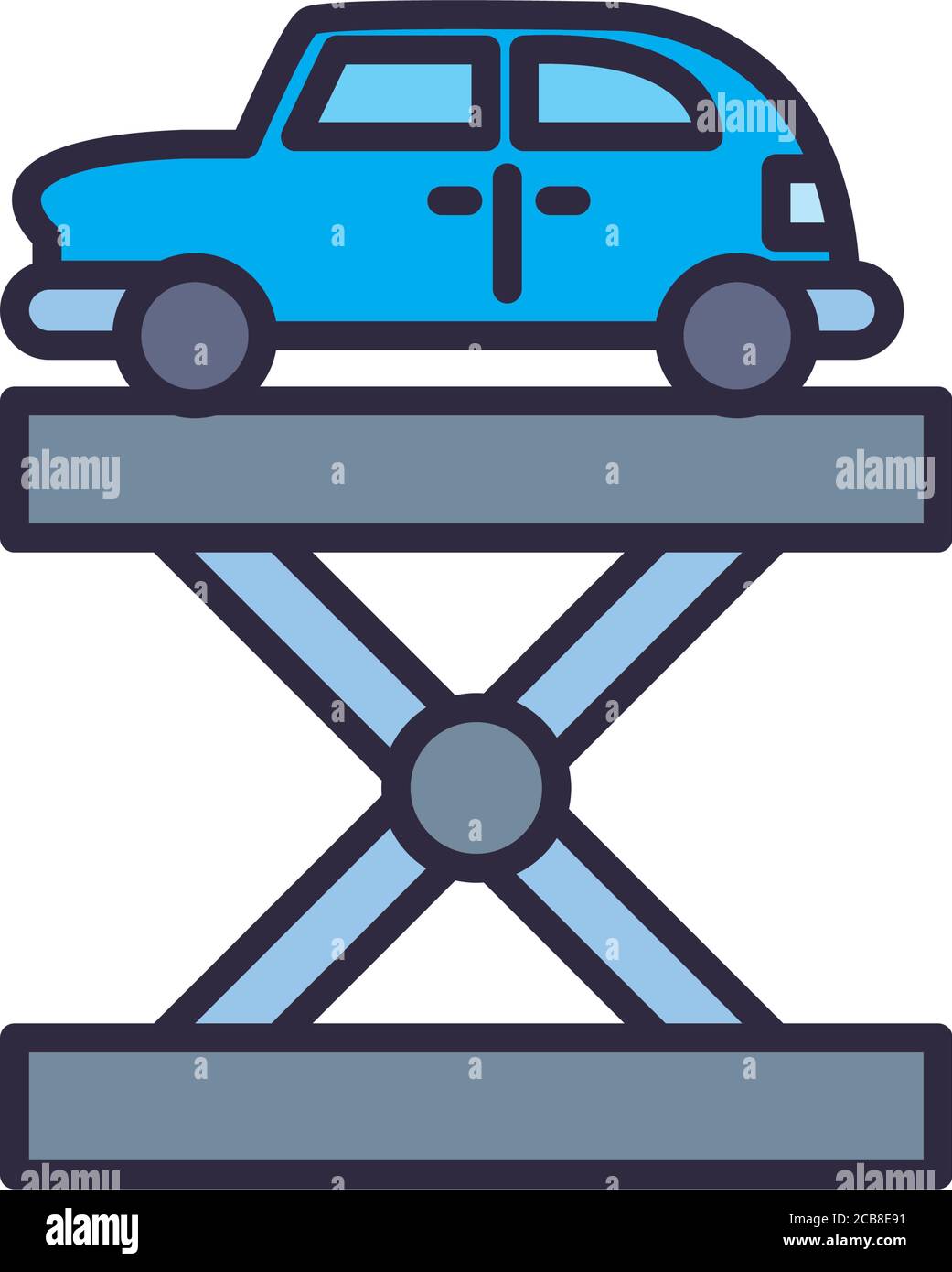 car lifting line and fill style icon design, Repair service and vehicle ...