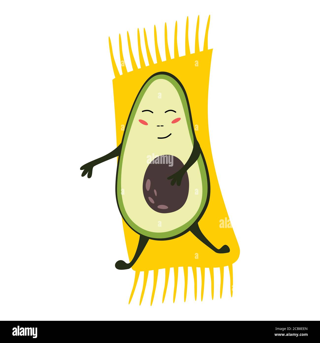 Funny Avocado character. Greeting card with sweet avocado Stock Vector ...