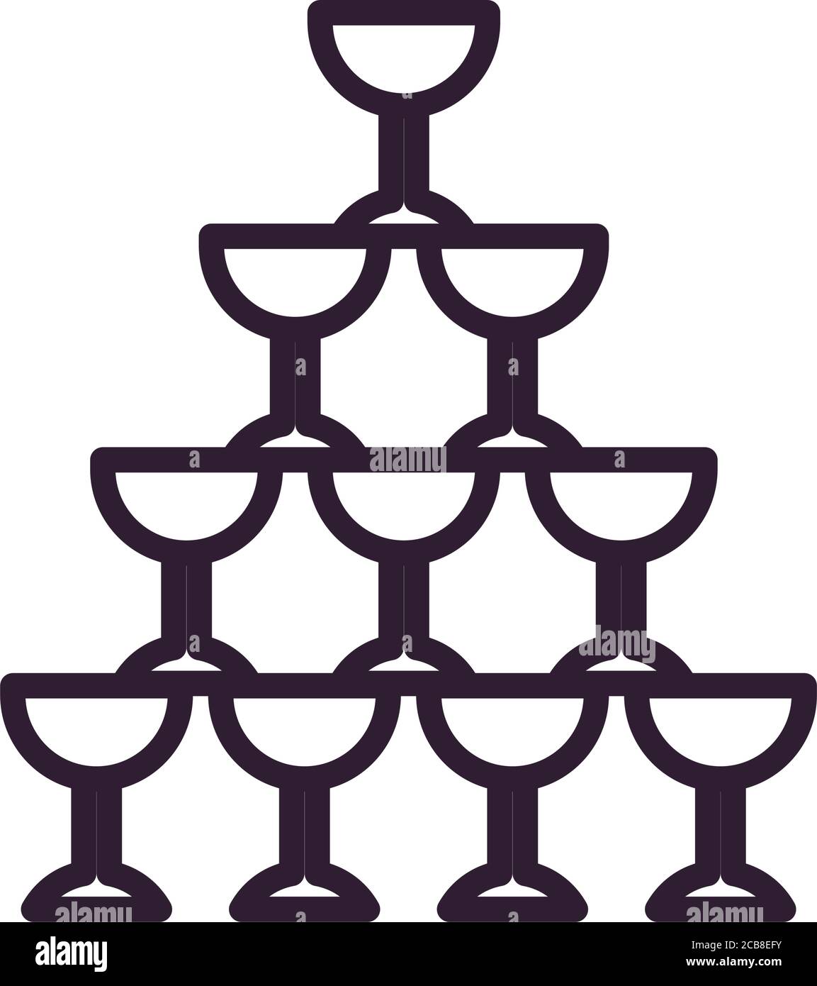 pyramid cups line style icon design, Party celebration event happy ...