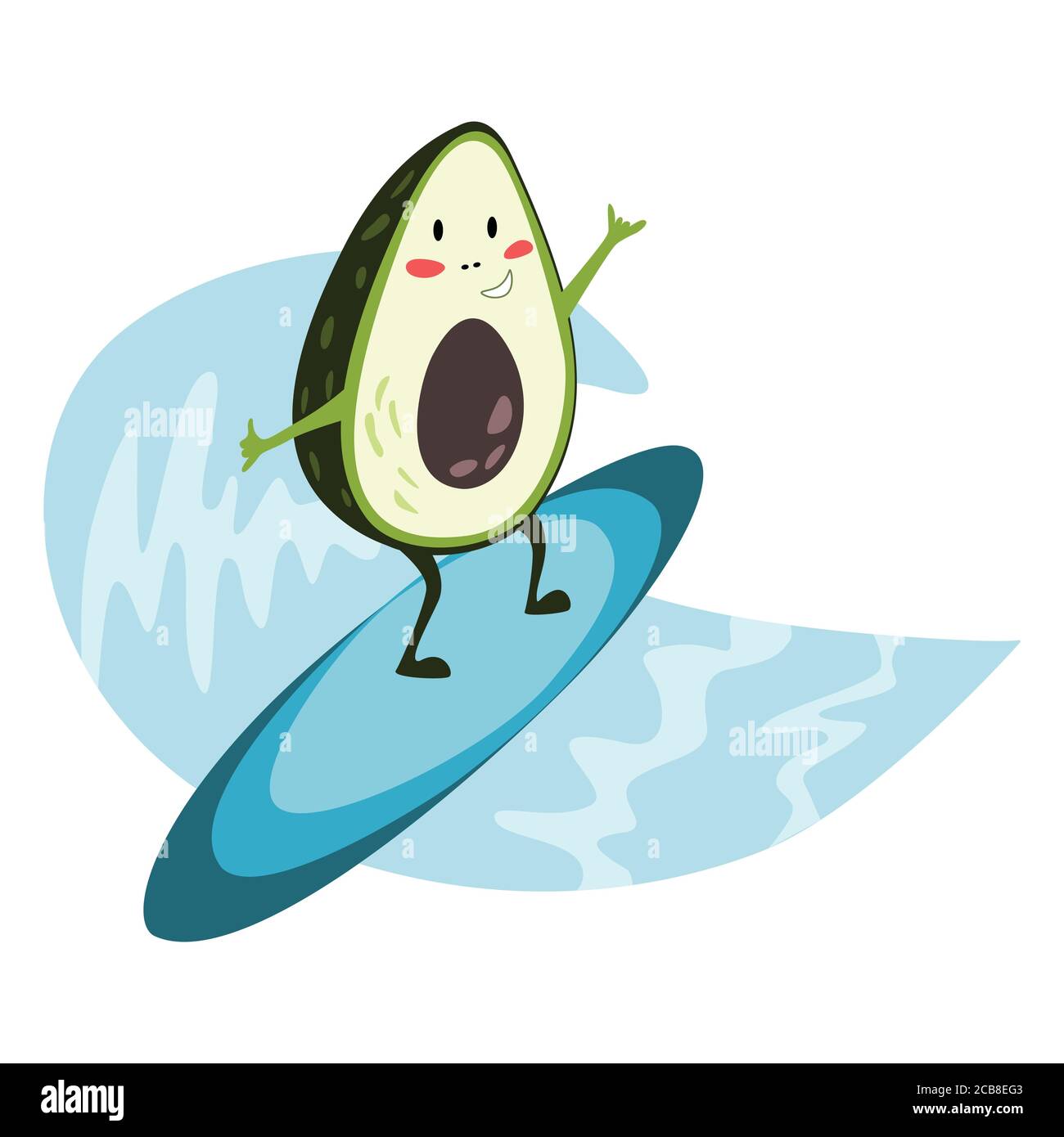 Funny Avocado character. Greeting card with sweet avocado Stock Vector ...