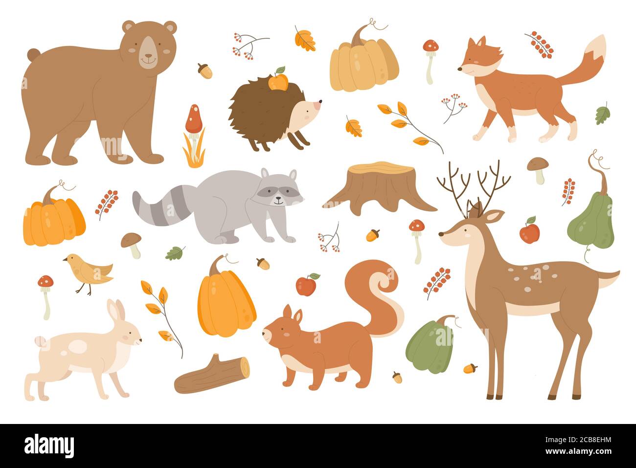 Fall wild forest foliage Stock Vector Images - Alamy