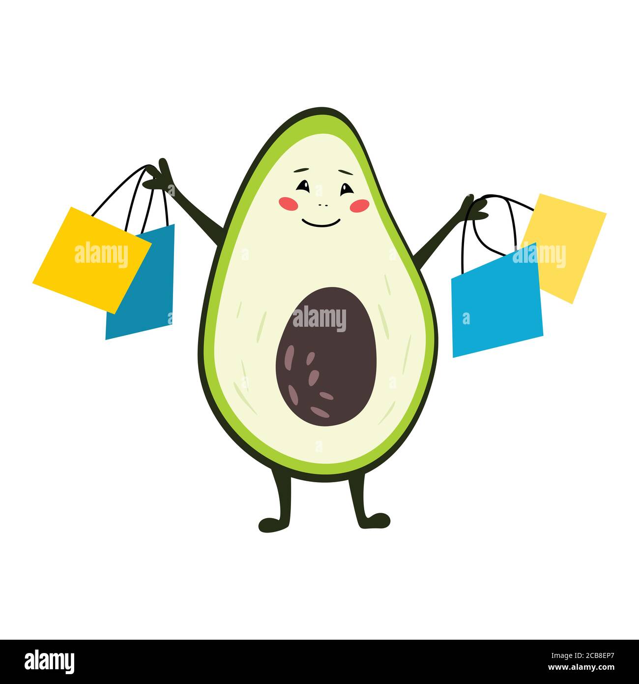 Cute funny cartoon avocado couple Cut Out Stock Images & Pictures - Alamy