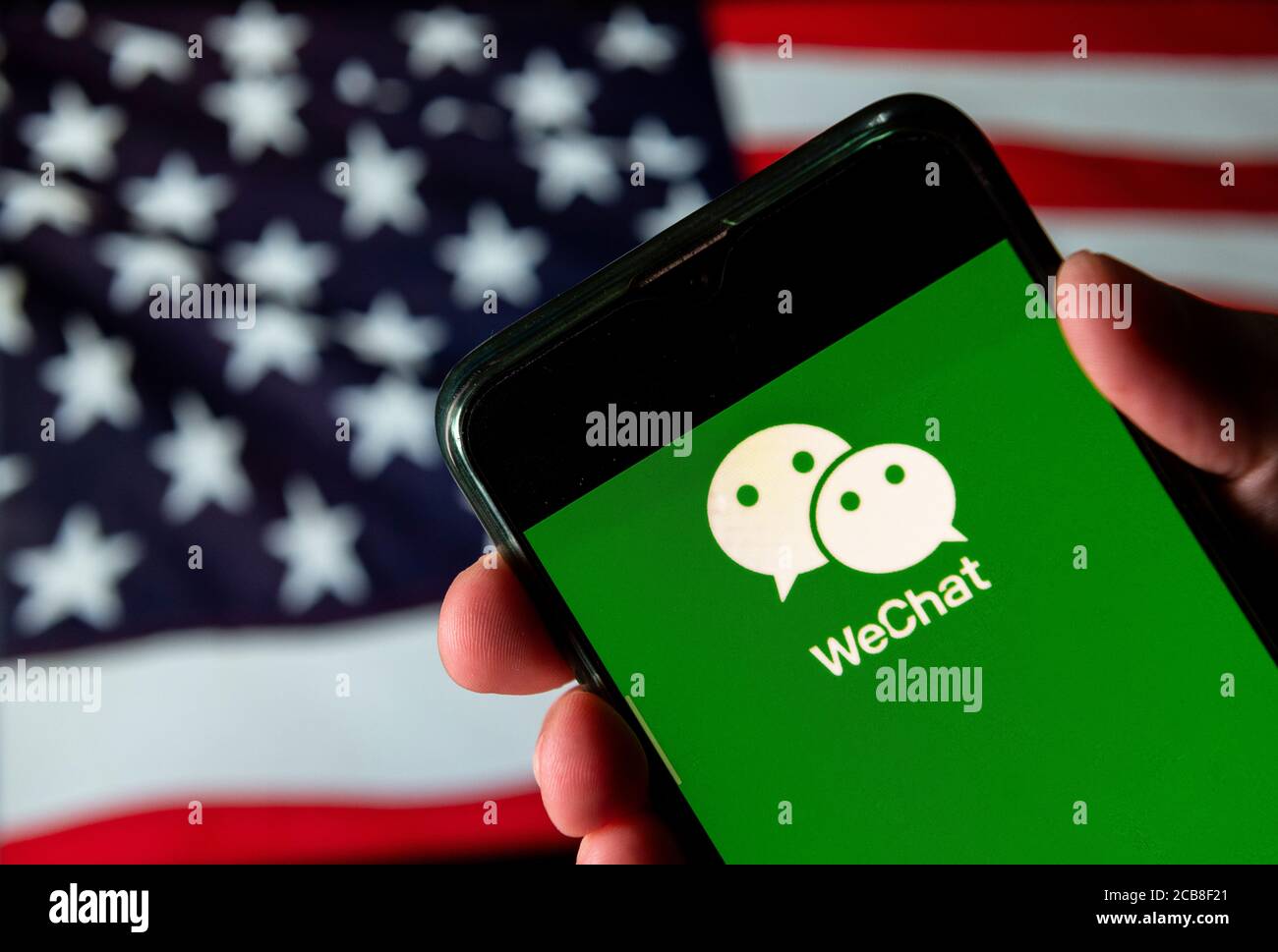 In this photo illustration the Chinese multi-purpose messaging social ...