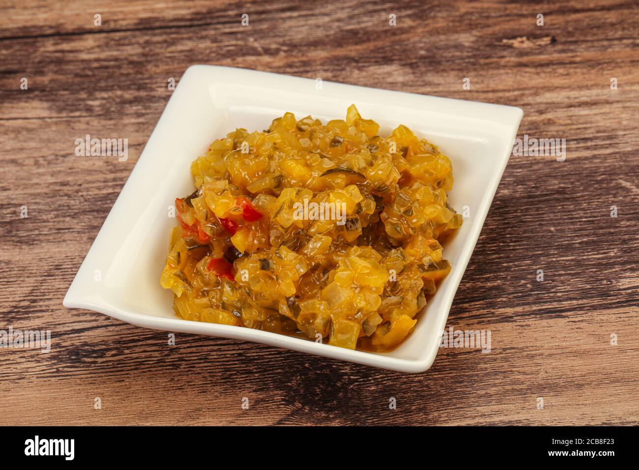 Relish sauce with cucumbers and mustard seeds Stock Photo - Alamy