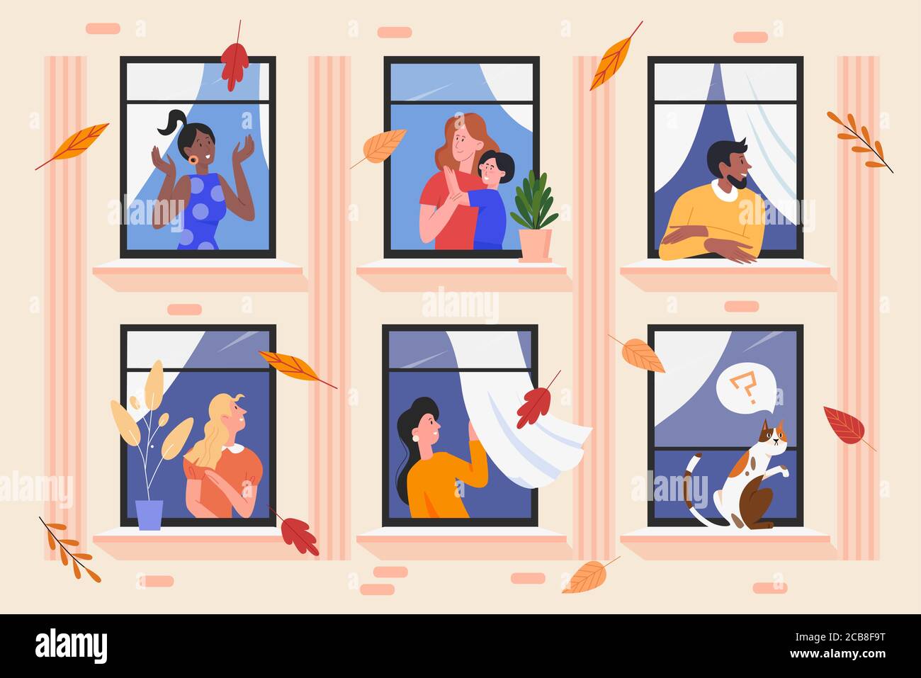 Brick building facade in Stock Vector Images - Alamy