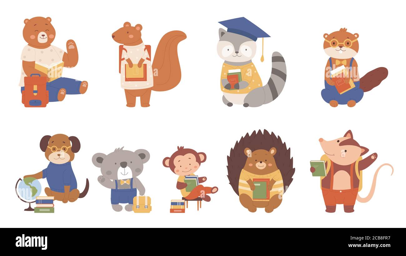 Animals Reading Books Clip Art