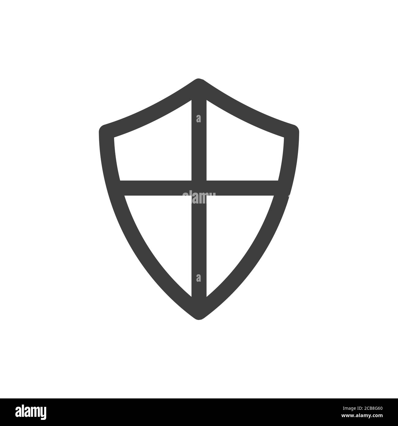 Shield icon with cross. Protection security concept. Privacy icon ...