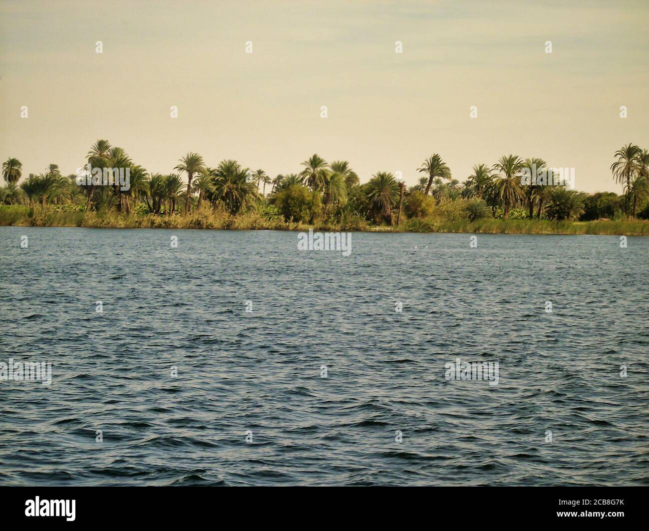 View of a breathtaking landscape while cruising on the Nile, Egypt ...