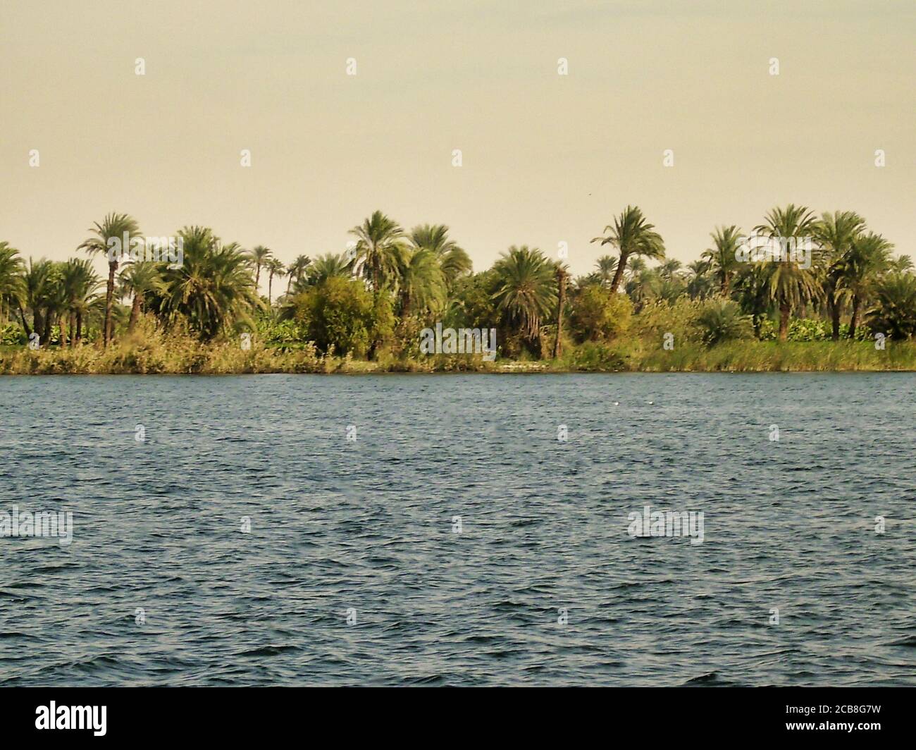 View of a breathtaking landscape while cruising on the Nile, Egypt ...