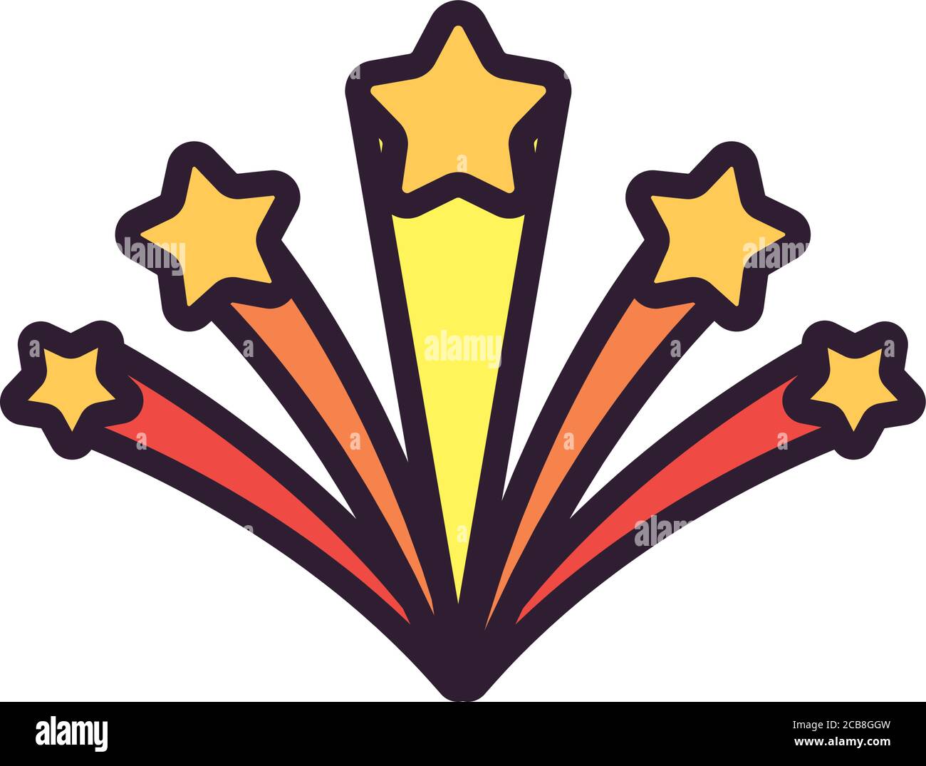 Stars shapes line and fill style icon design, Night bedtime sky space ...