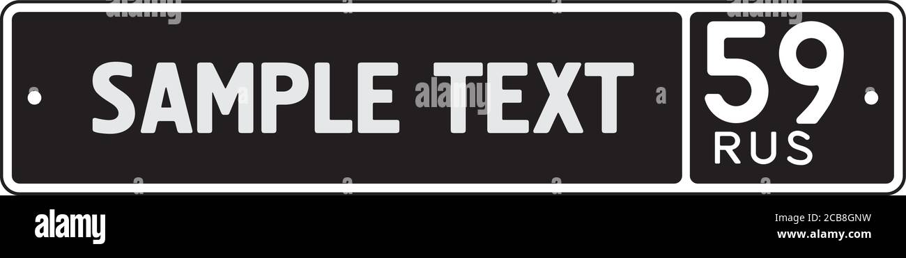 Russian license number plate, Vehicle registration number. Blank sign ...